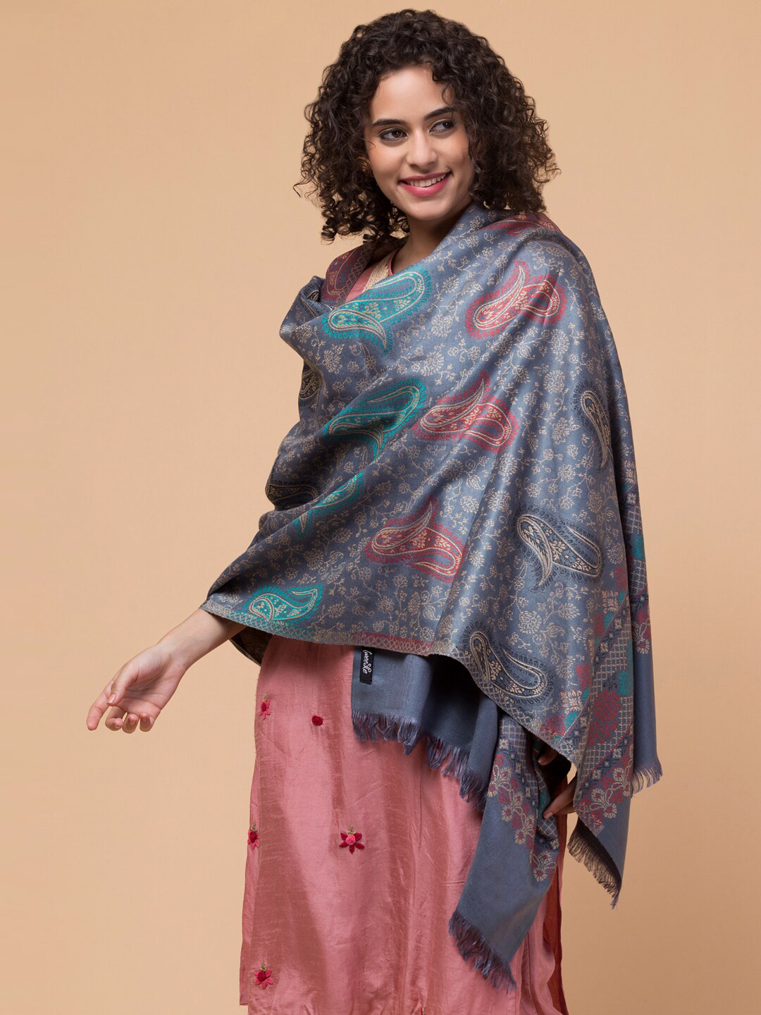Buy Tweedle Paisley Woven Design Shawl - Shawl for Women 24755552 | Myntra