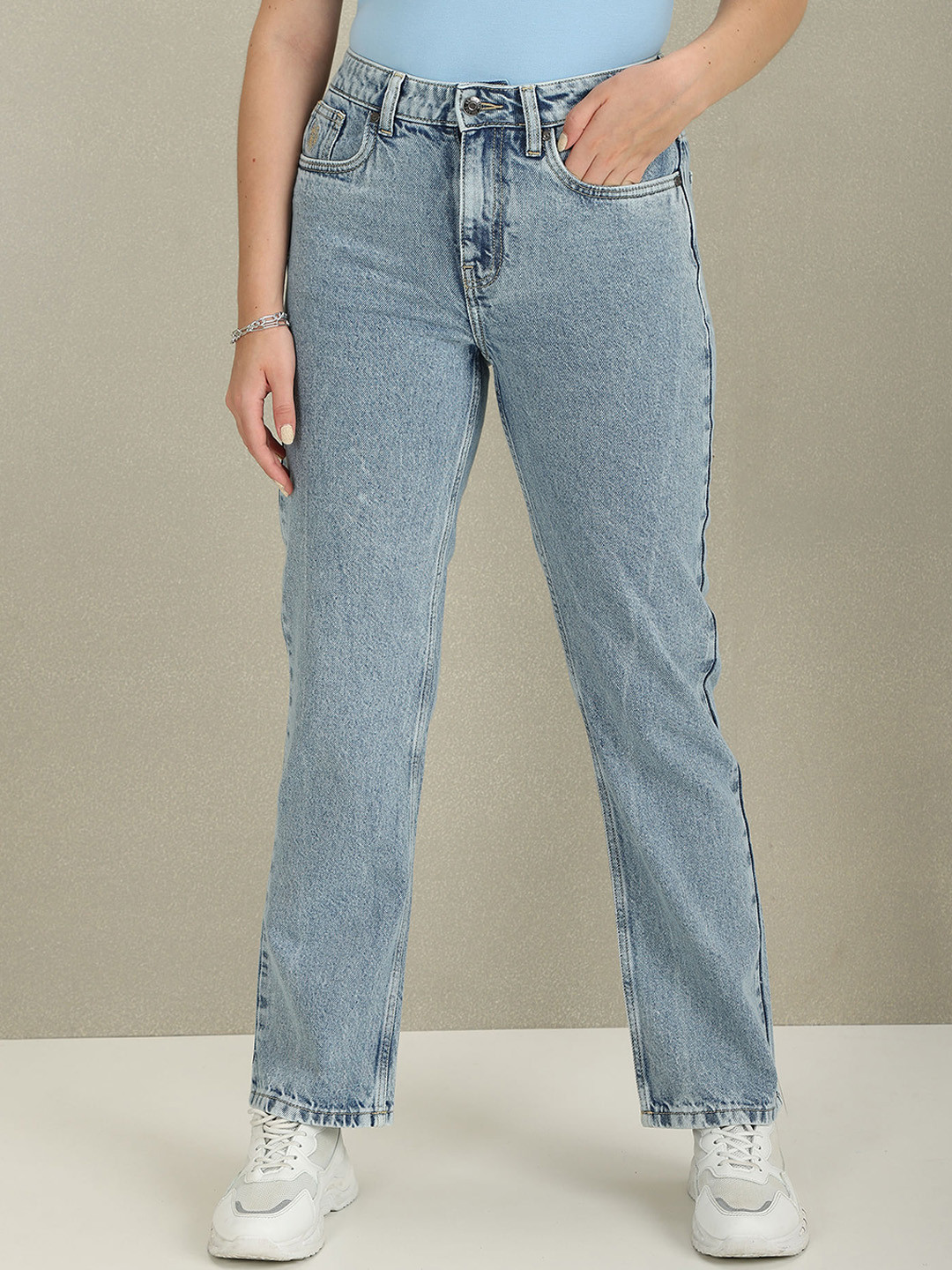 Buy U.S. Polo Assn. Women Straight Fit Clean Look Cotton Heavy Fade ...