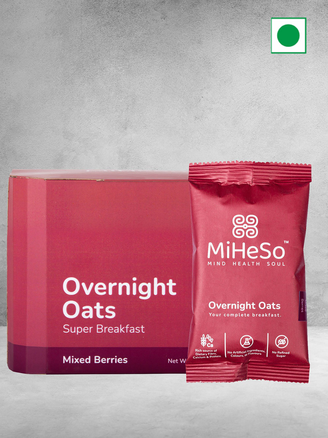 Buy MiHeSo Overnight Oats Mixed Berries 420gms - Cereal And Muesli for ...