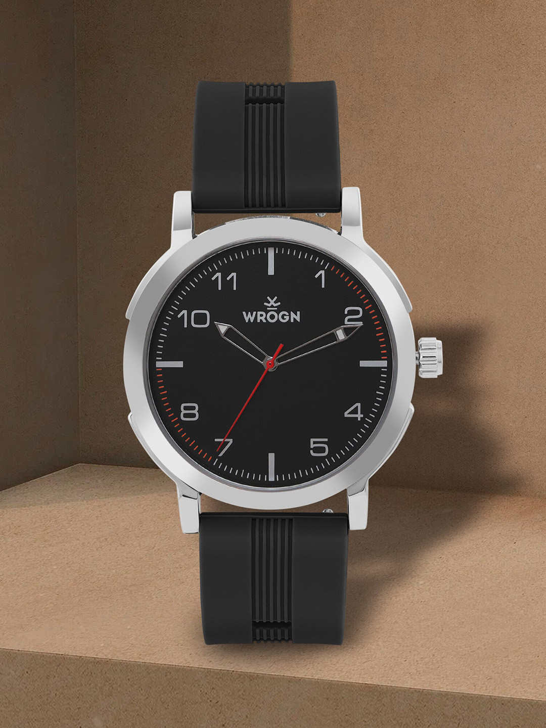 Buy WROGN Men Brass Dial & Textured Straps Analogue Watch WRGN_SS23_1B ...