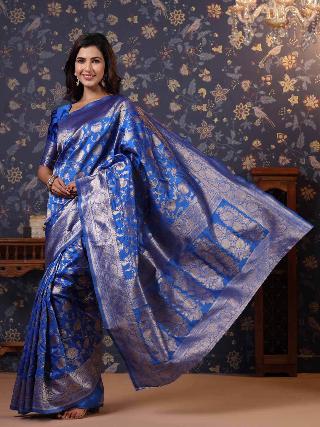 Buy House Of Pataudi Woven Design Banarasi Pure Silk Saree - Sarees for ...