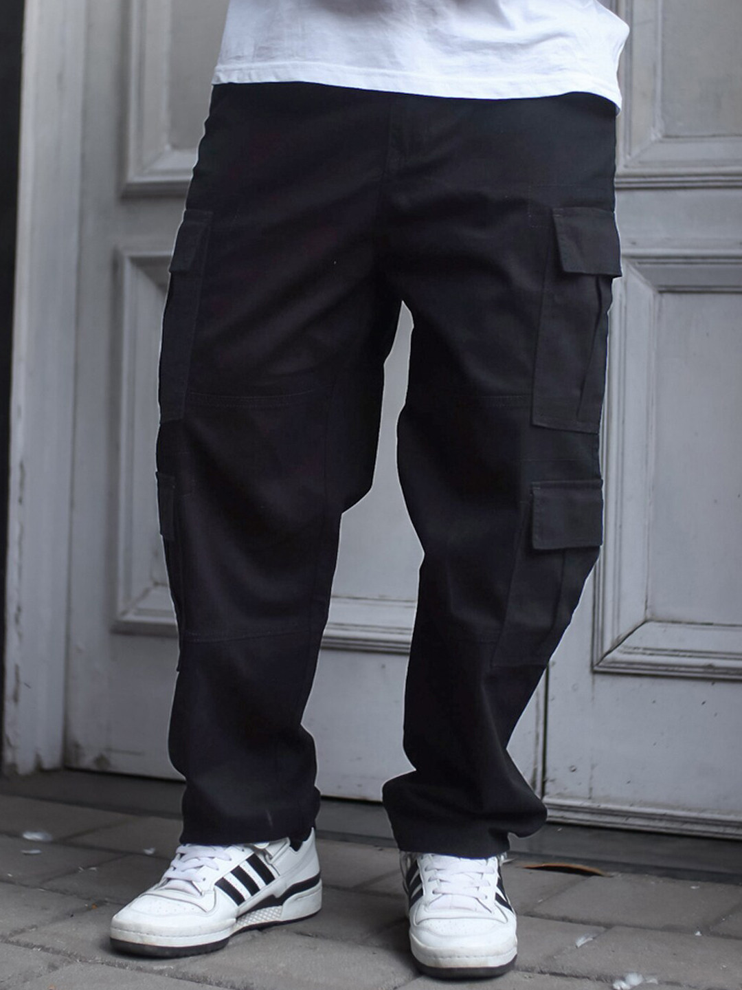 Buy Powerlook Men Loose Fit Denim Cargo - Trousers for Men 24769510 ...