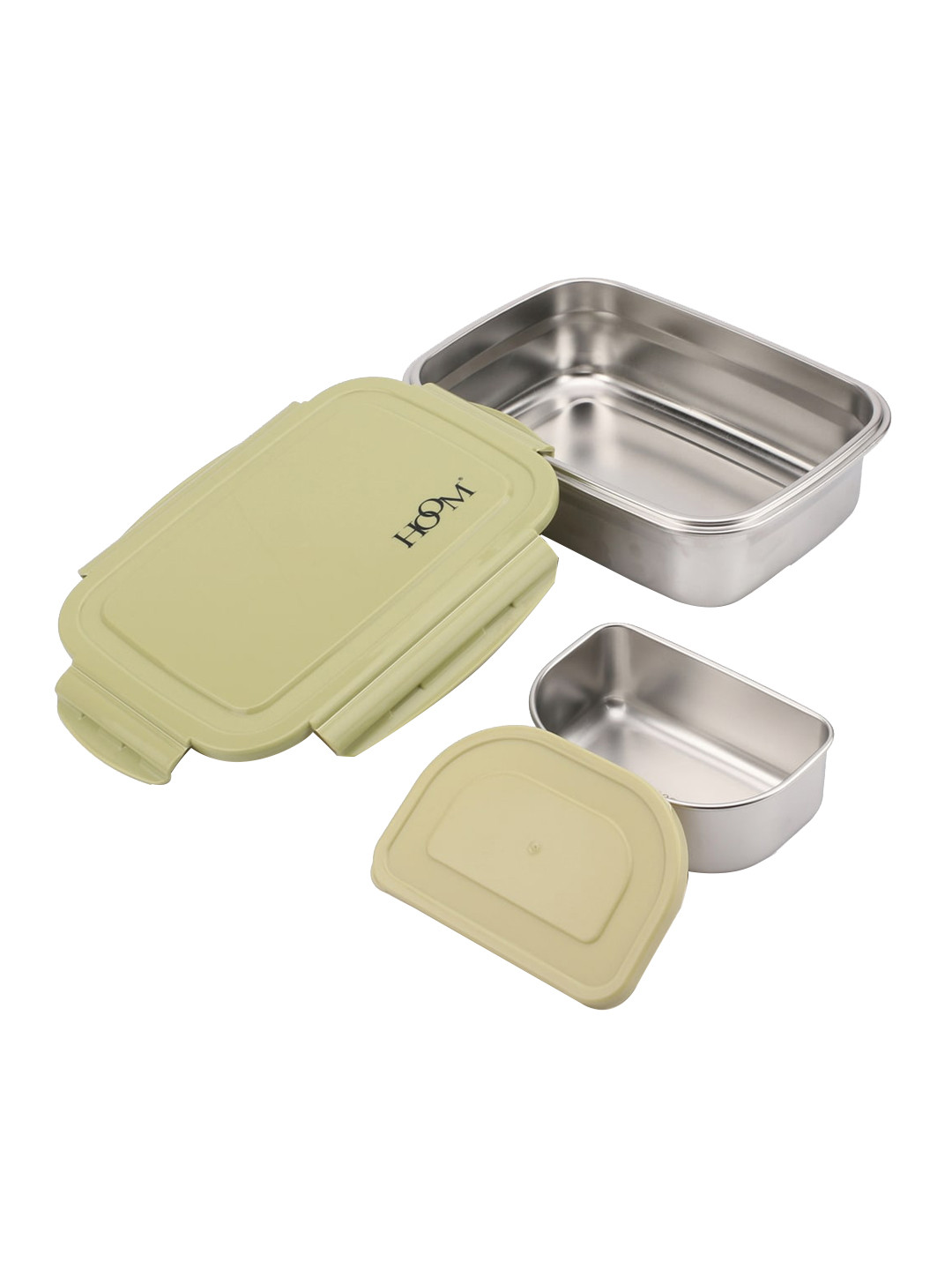 Buy HOOM Olive Green Stainless Steel Lunch Box 1 L - Lunch Box for ...