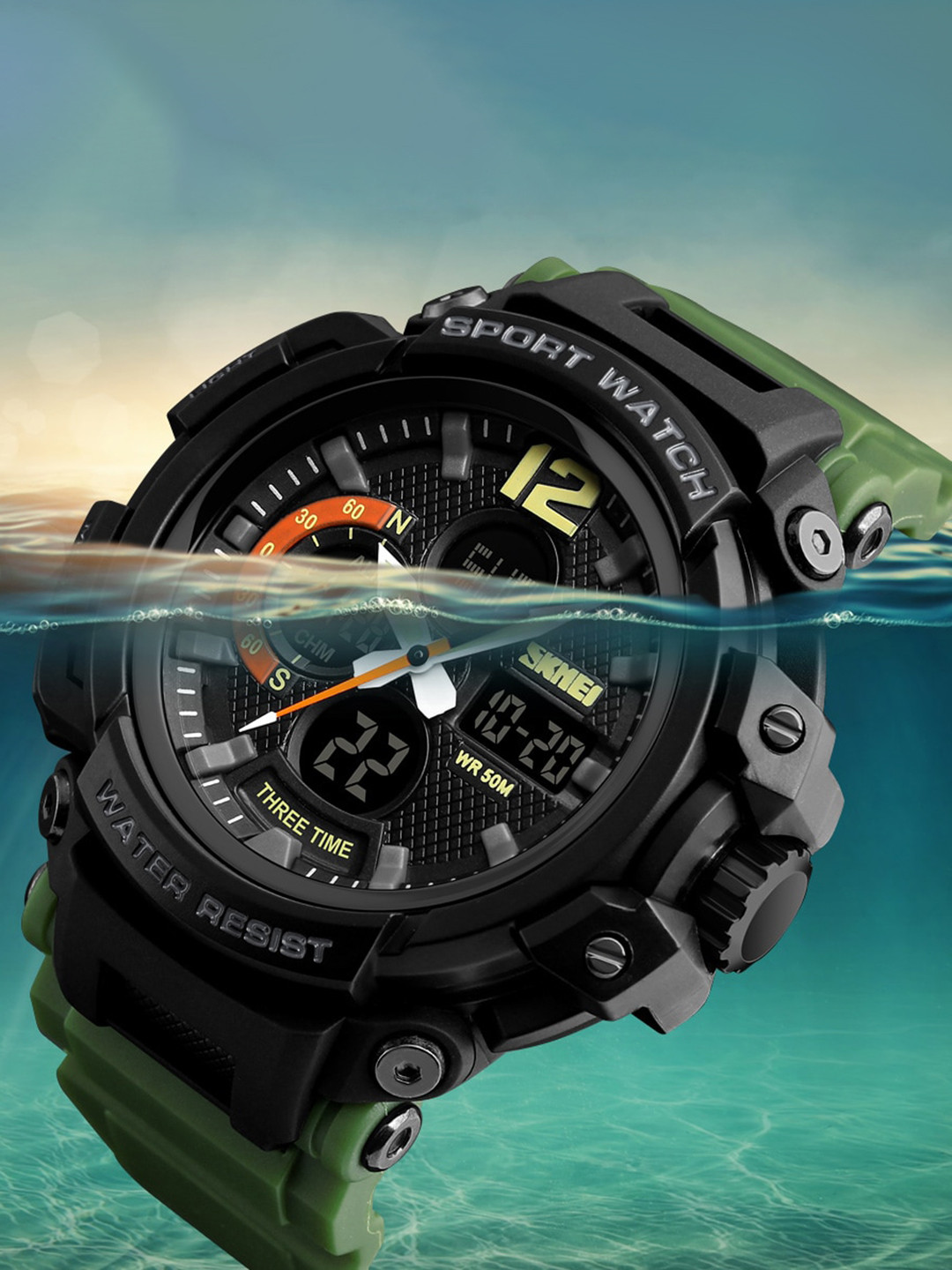 Buy Skmei Men Textured Dial & Analogue And Digital Multi Function Watch ...