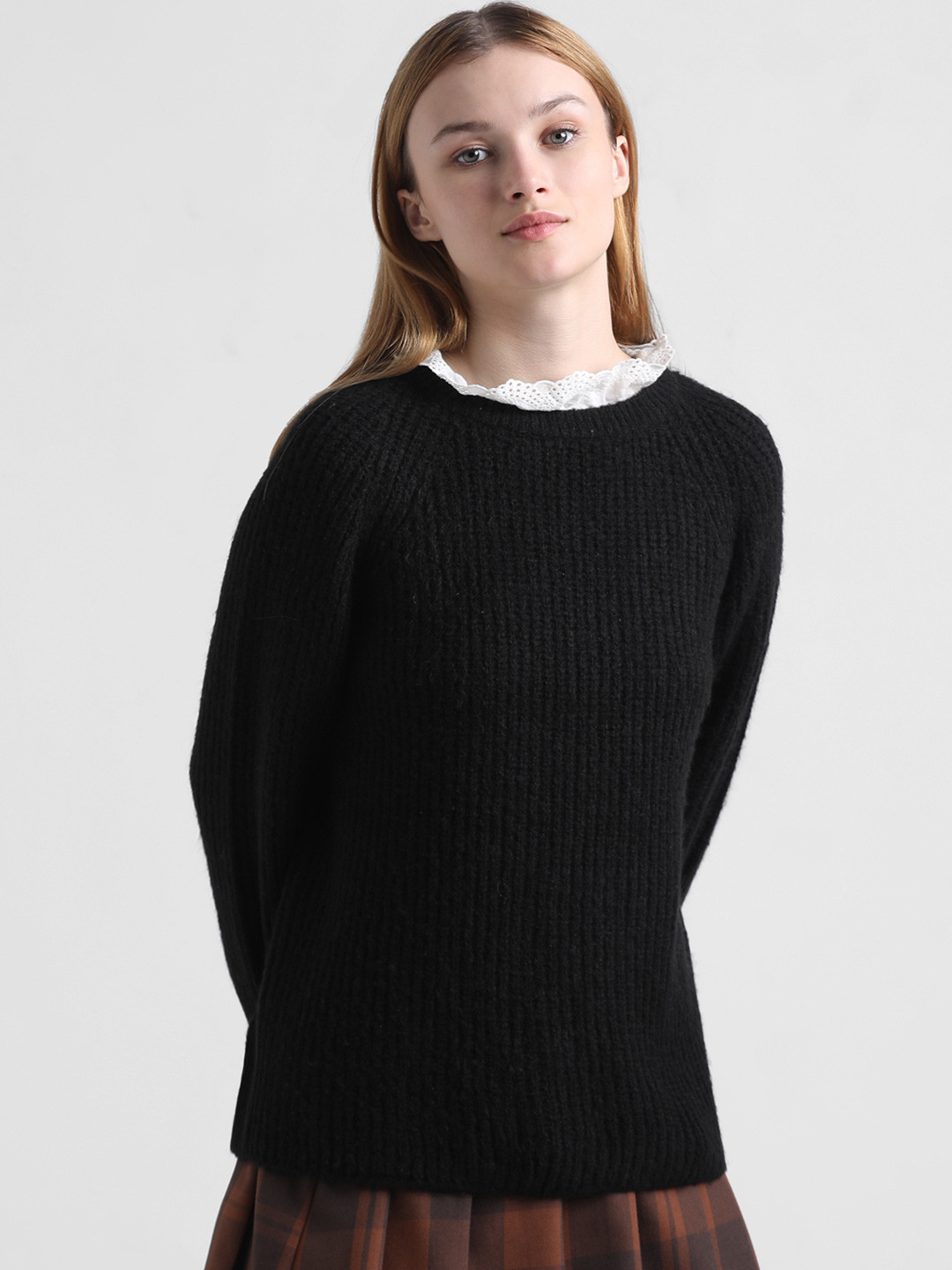 Buy ONLY Self Design Cable Knit Acrylic Pullover - Sweaters for Women ...