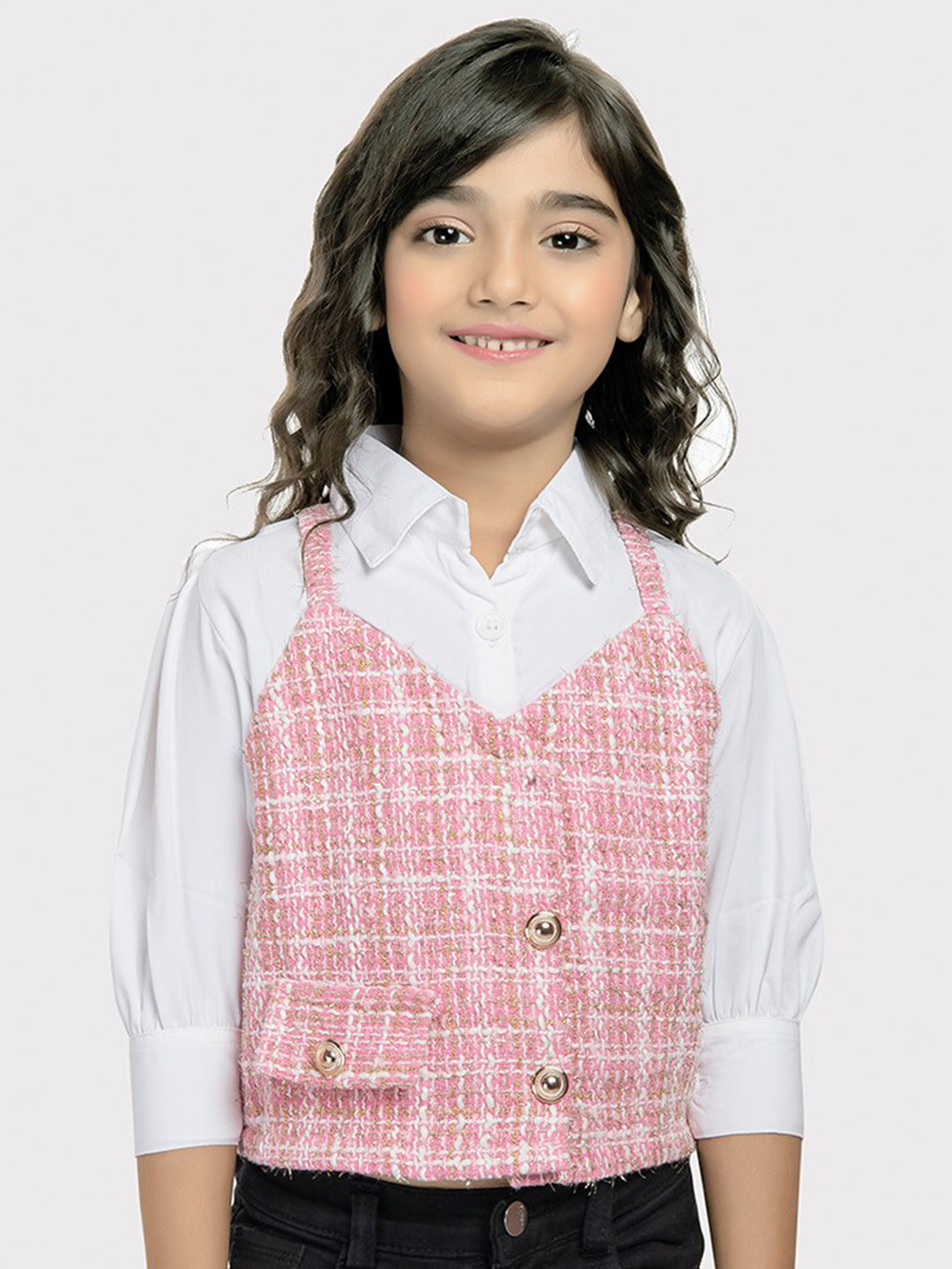 Buy Tiny Kingdom Girls Checked Cotton Shirt Style Top - Tops for Girls ...
