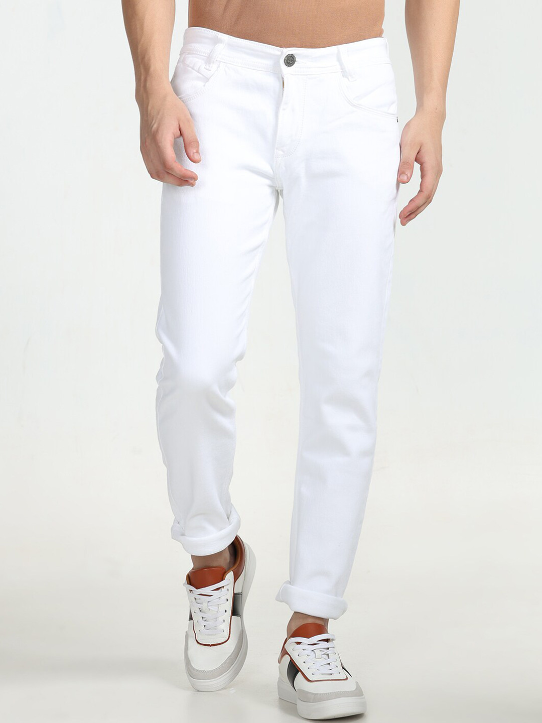 Buy Jean Cafe Men Jean Slim Fit Mid Rise Clean Look Coloured Cotton ...