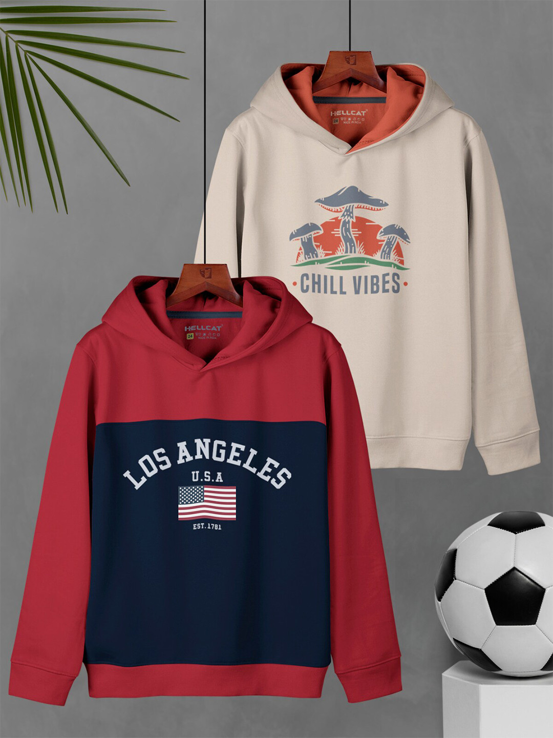 Buy HELLCAT Boys Pack Of 2 Printed Hooded Pullover - Sweatshirts for ...