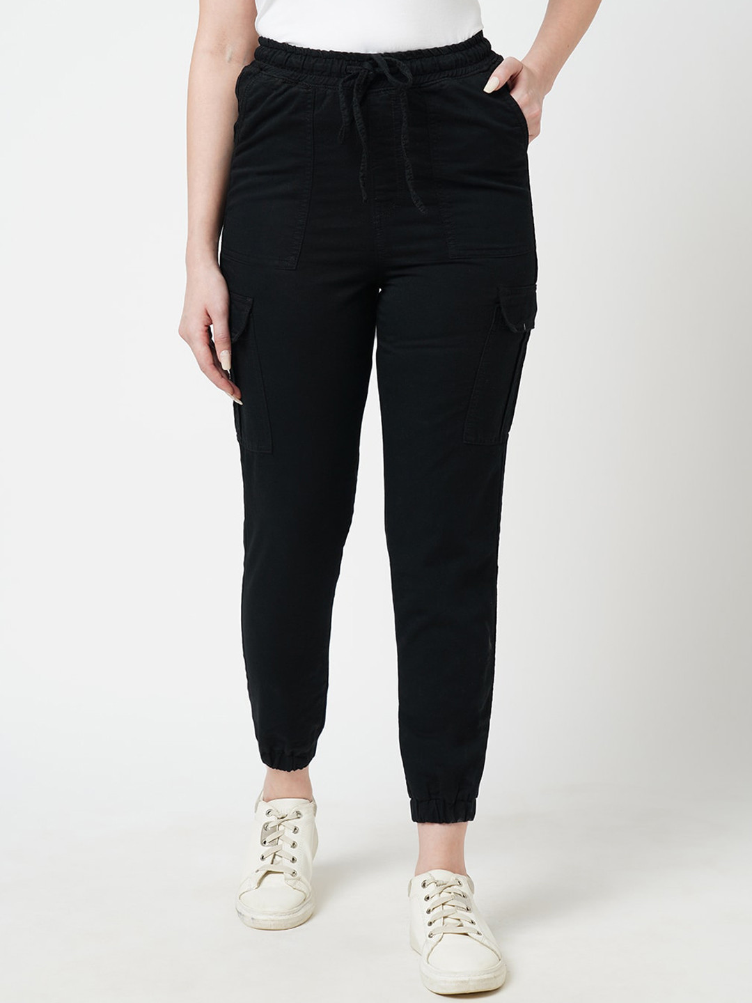 Buy Kraus Jeans Women Loose Fit High Rise Smart Joggers - Trousers for ...