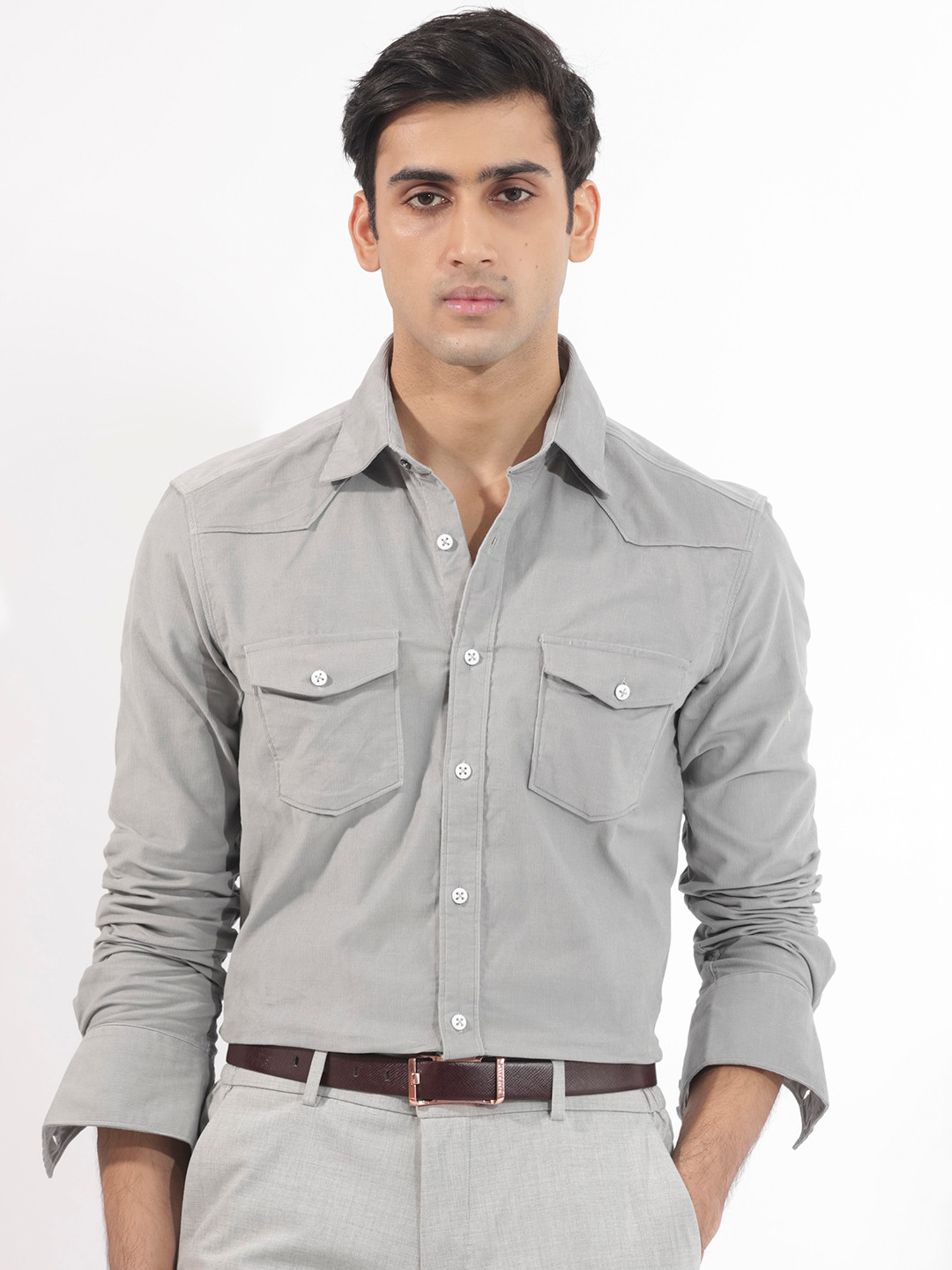 Buy RARE RABBIT Men Halle Slim Fit Spread Collar Chest Shirt - Shirts ...