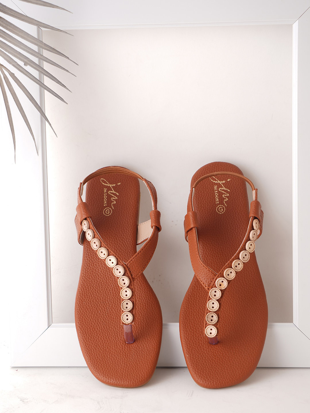 Buy JM Looks Embellished Open Toe Flats With Backstrap - Flats for ...