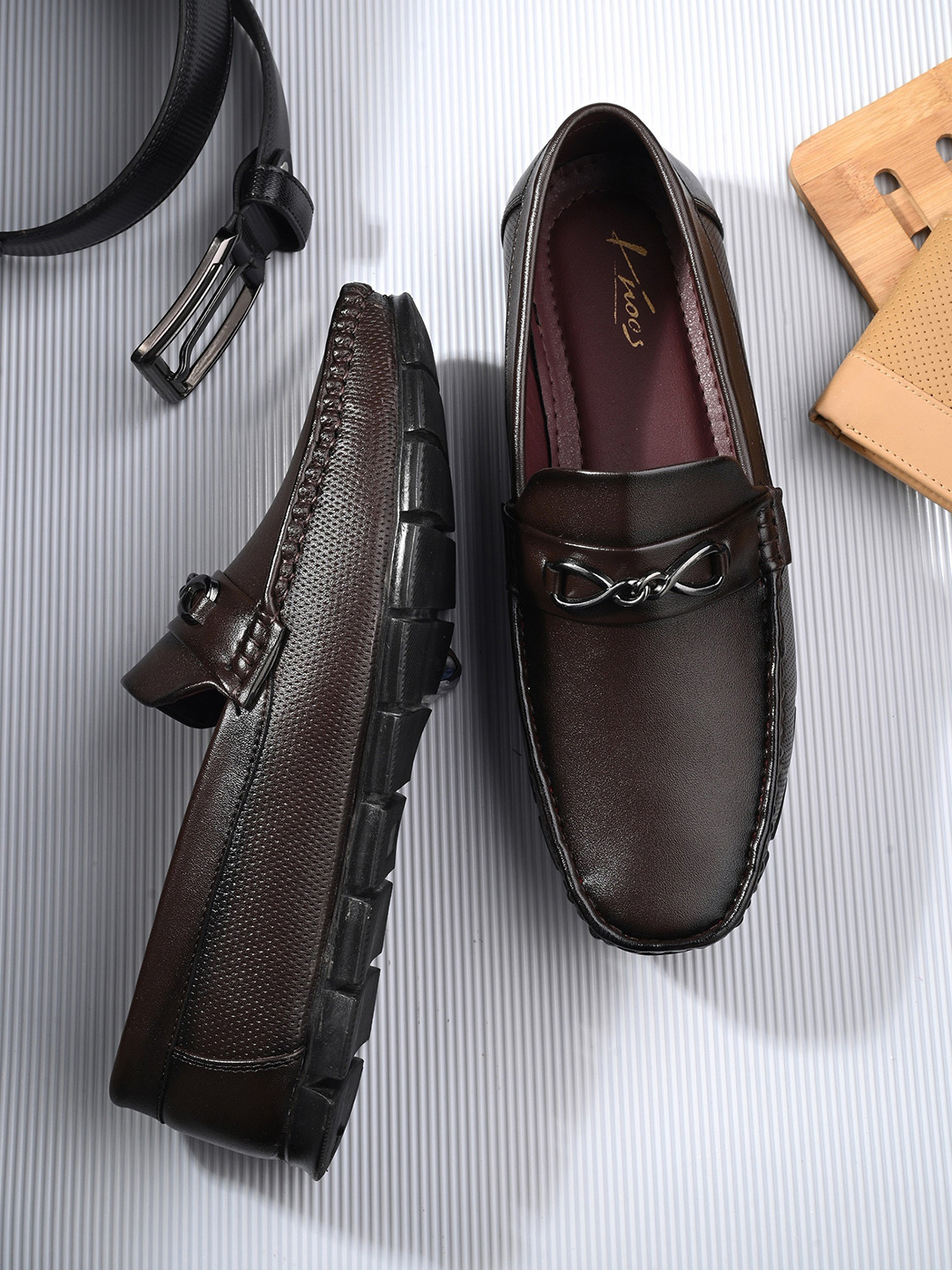 Buy Knoos Men Textured Lightweight Horsebit Loafers - Casual Shoes for ...