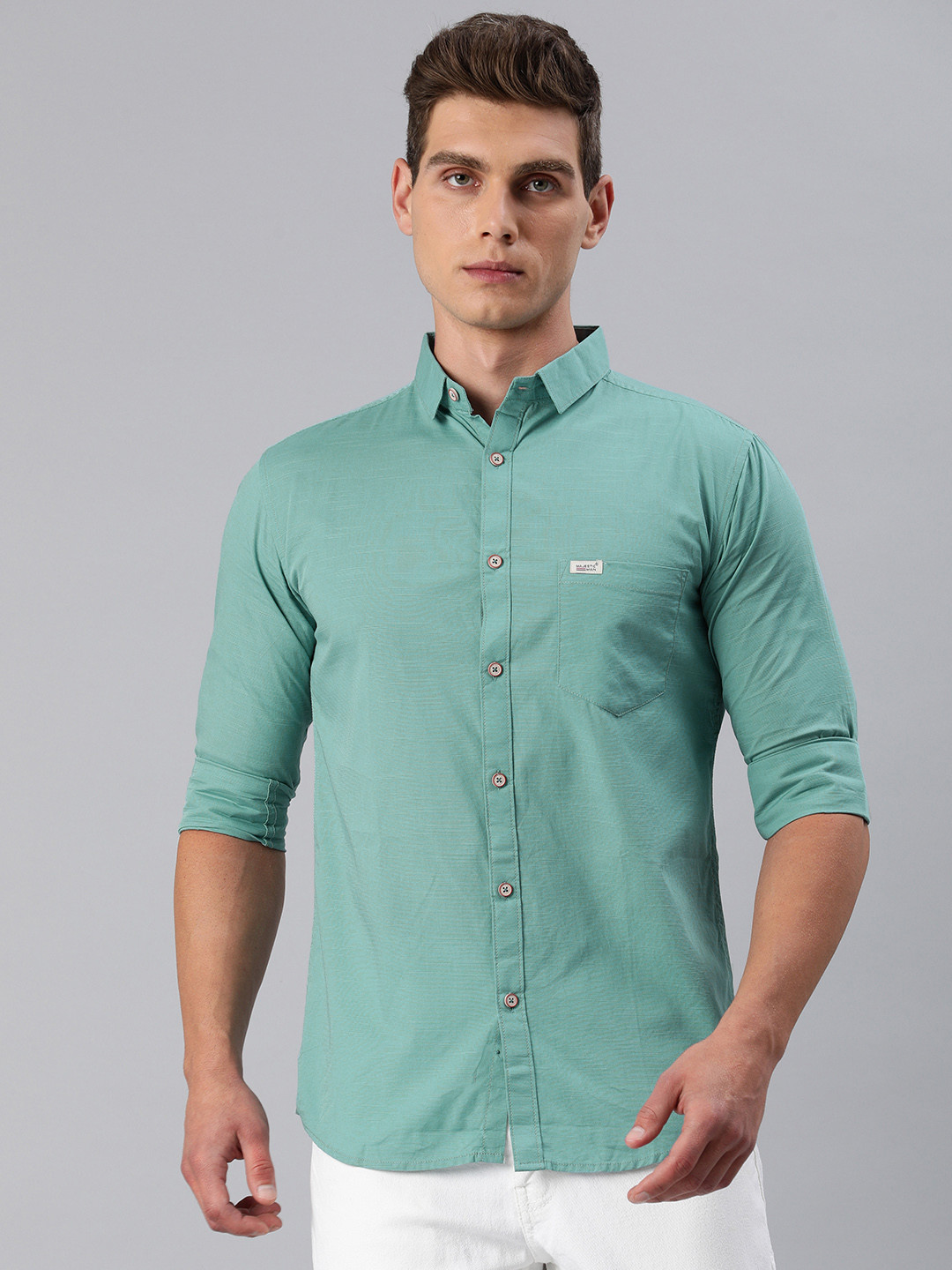 Buy Majestic Man Men Comfort Slim Fit Pure Cotton Casual Shirt - Shirts ...