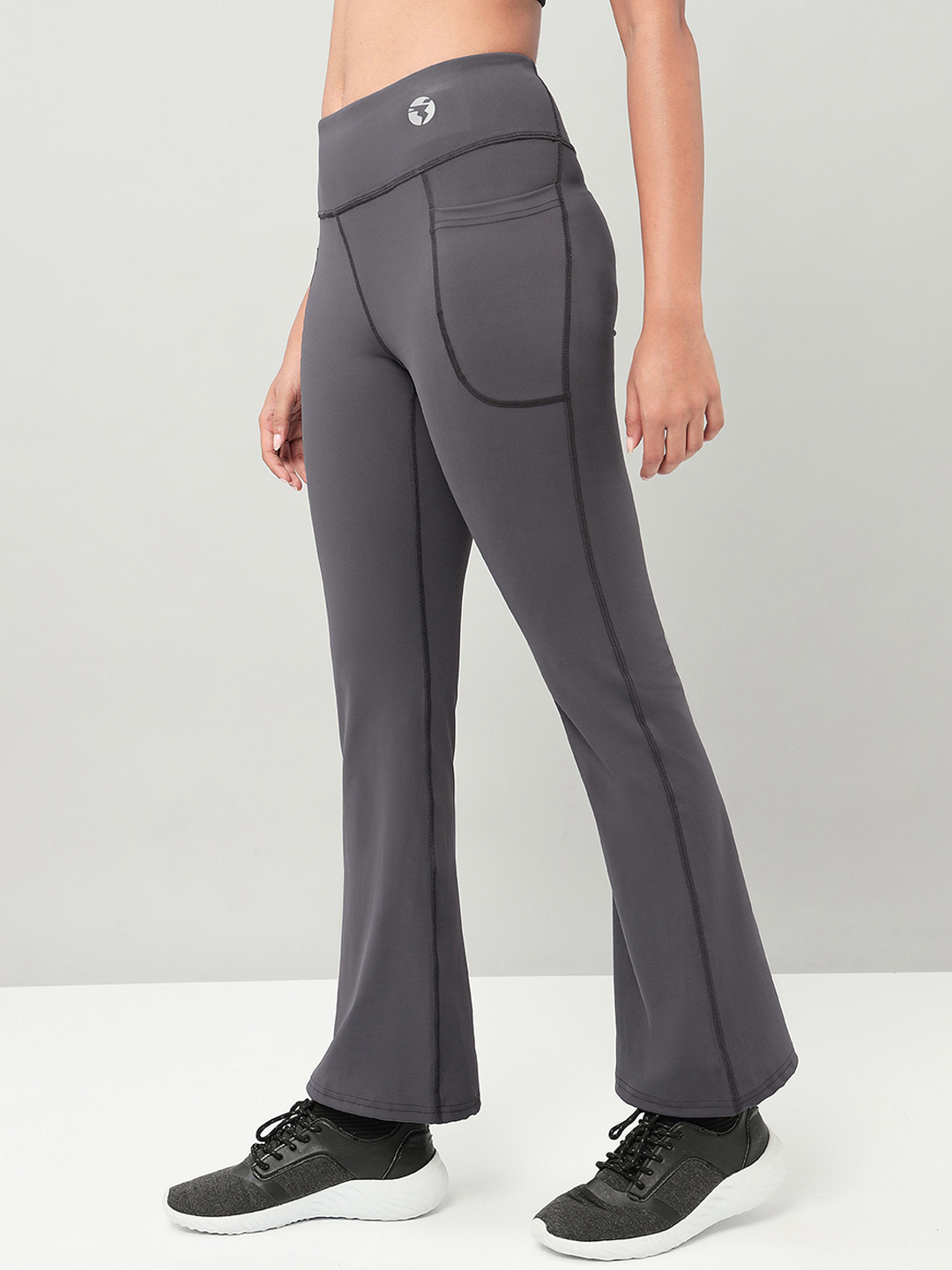 Buy Technosport Women Dry Fit Flared Fit Track Pants With Side Pockets ...