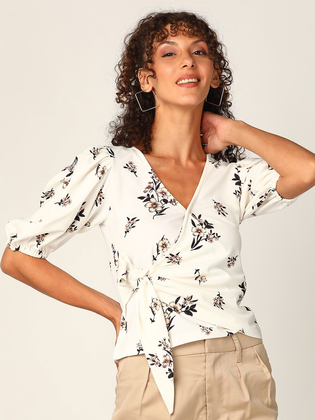 Buy Mast And Harbour Floral Printed Wrap Top Tops For Women 24802536