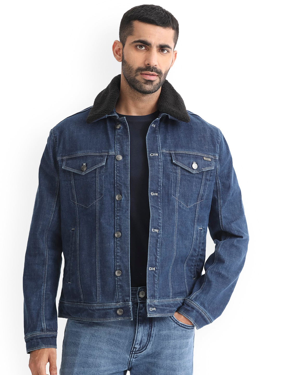 Buy RARE RABBIT Men Rubik Tailored Fit Denim Jacket - Jackets for Men ...