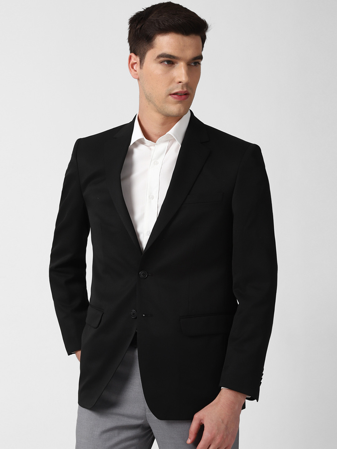 Buy Peter England Men Black Tailored Fit Solid Formal Blazer - Blazers ...