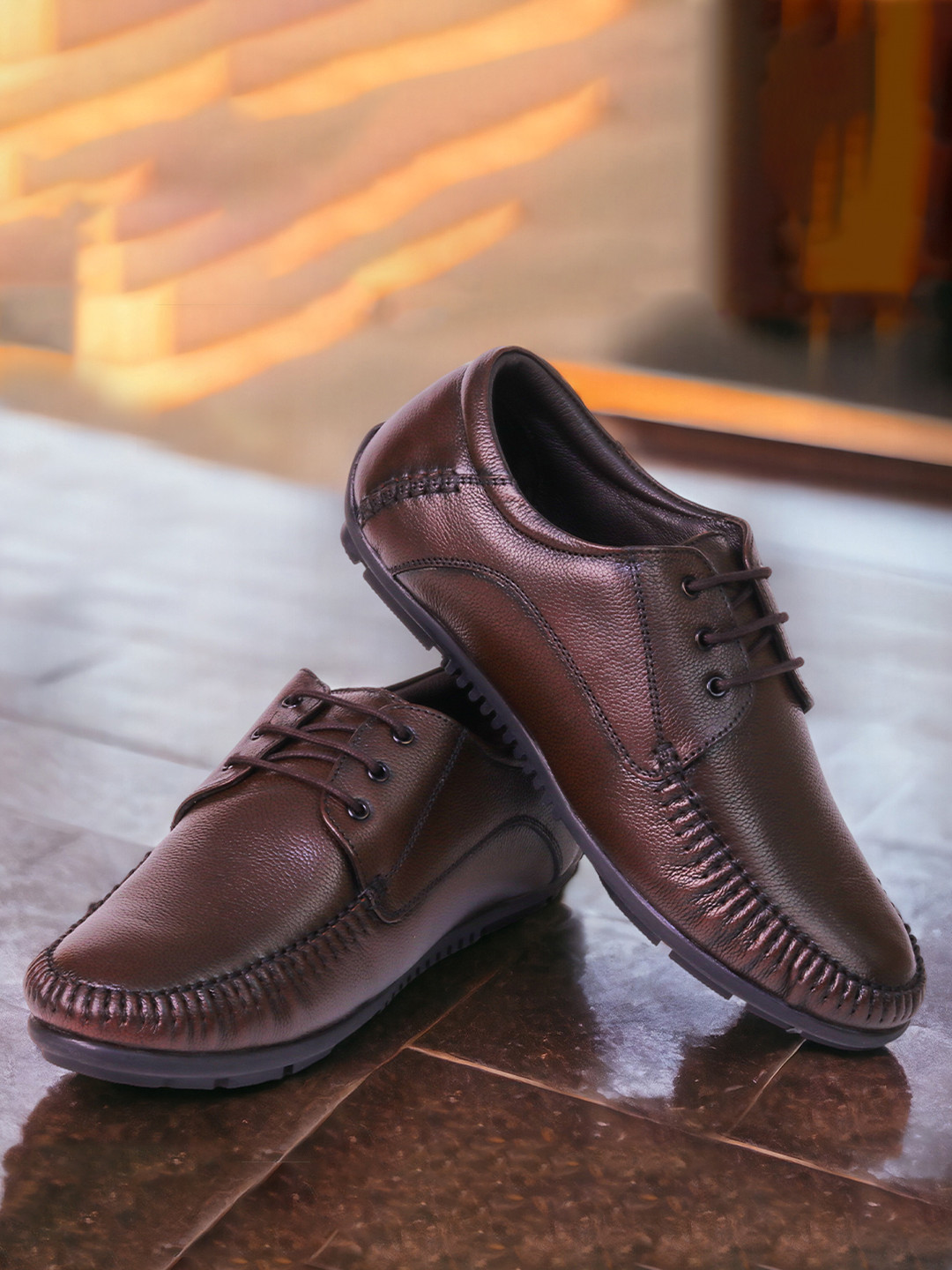 Buy Buckaroo Men PAIRING Brush Off Letaher Textured Leather Derbys ...