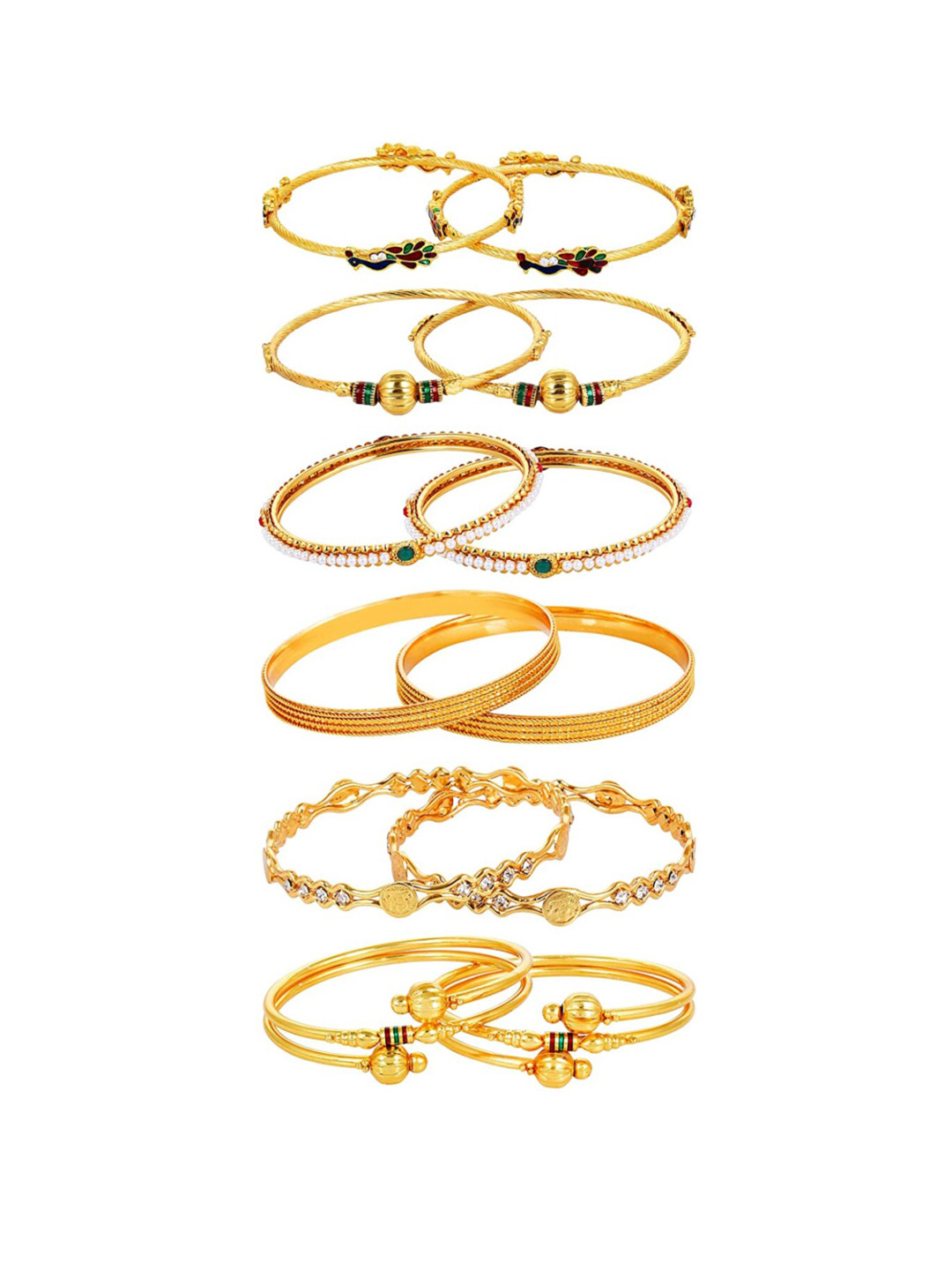 Buy Anouk Set Of 12 Gold Plated Bangles - Bangle for Women 24816974 ...