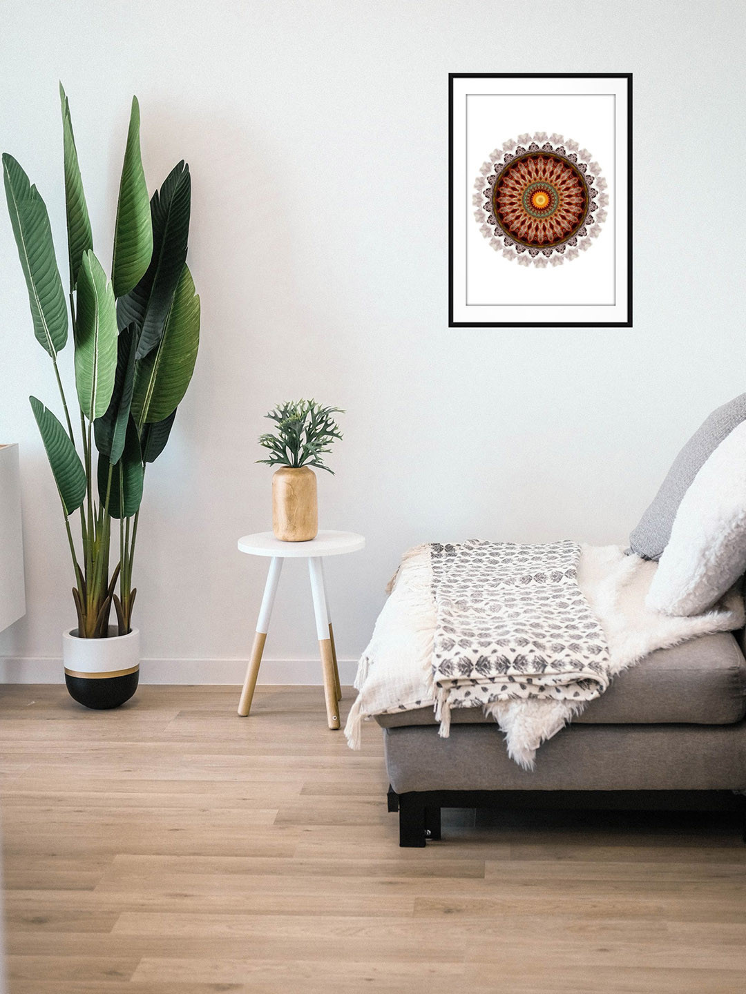 Buy Sasimo Mandala White & Yellow Moral Values Wall Art - Wall Art for ...