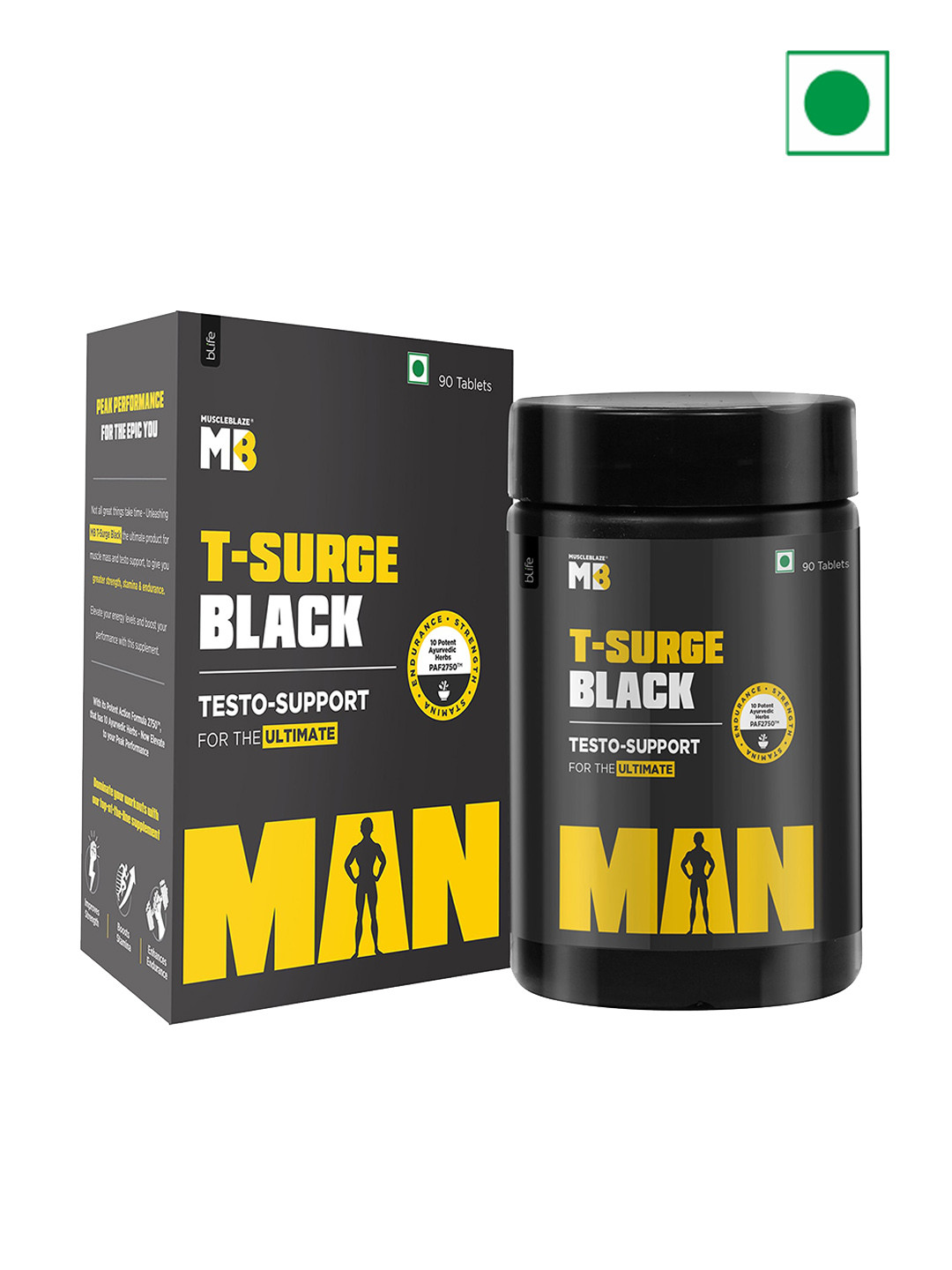 Buy MuscleBlaze T Surge Black Testosterone Booster 90 Tablets - Sexual ...