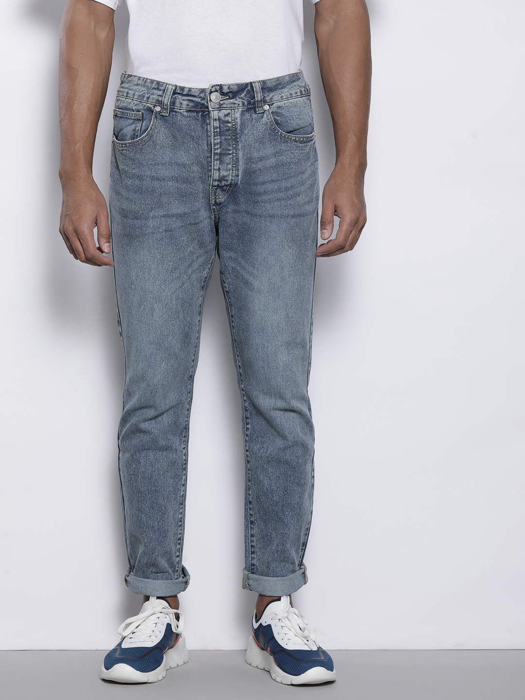 Buy BoohooMAN Blue Slim Fit Light Fade Pure Cotton Jeans - Jeans for ...