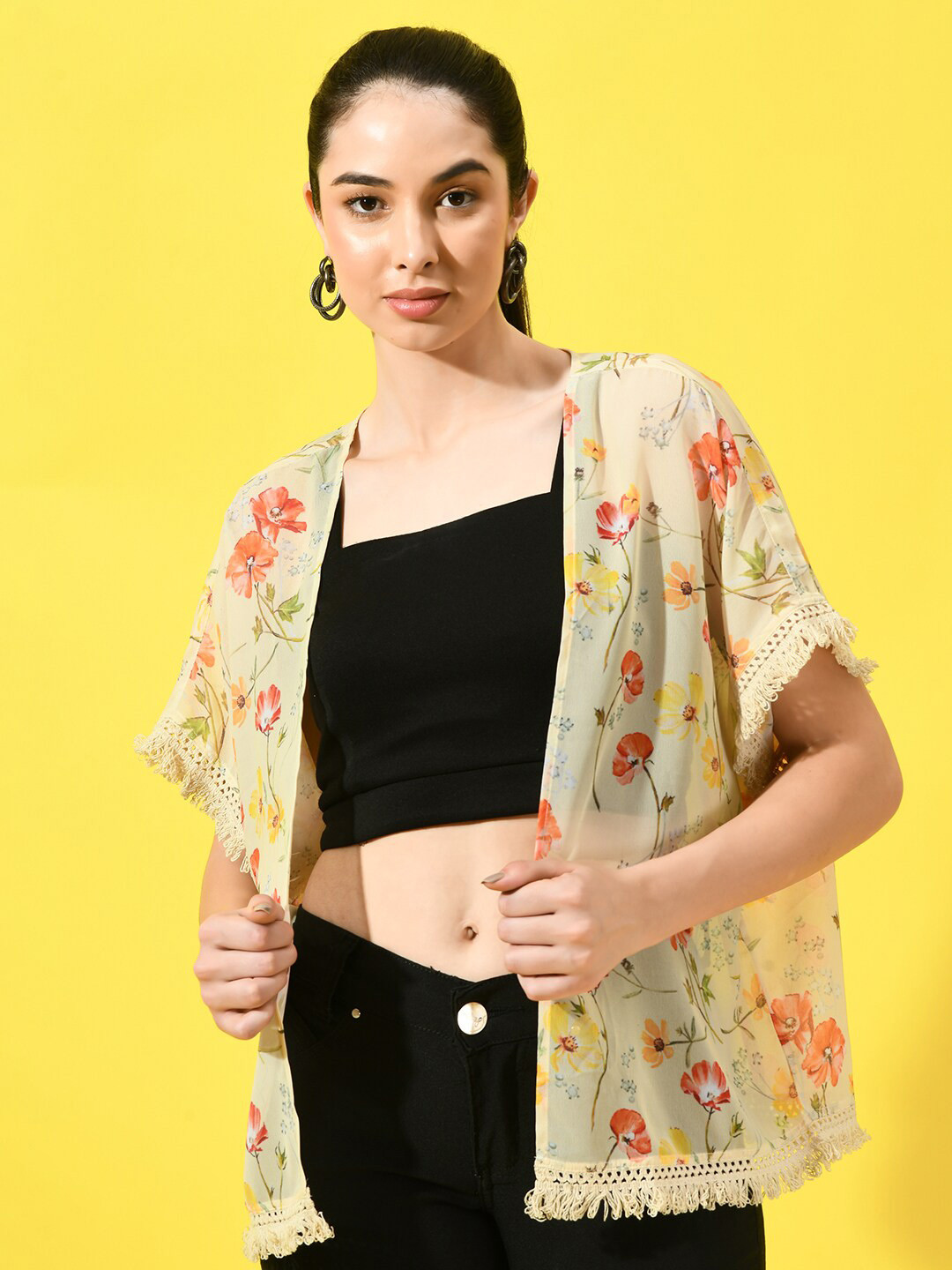 Buy CHARMGAL Floral Printed Shrug - Shrug for Women 24827076 | Myntra