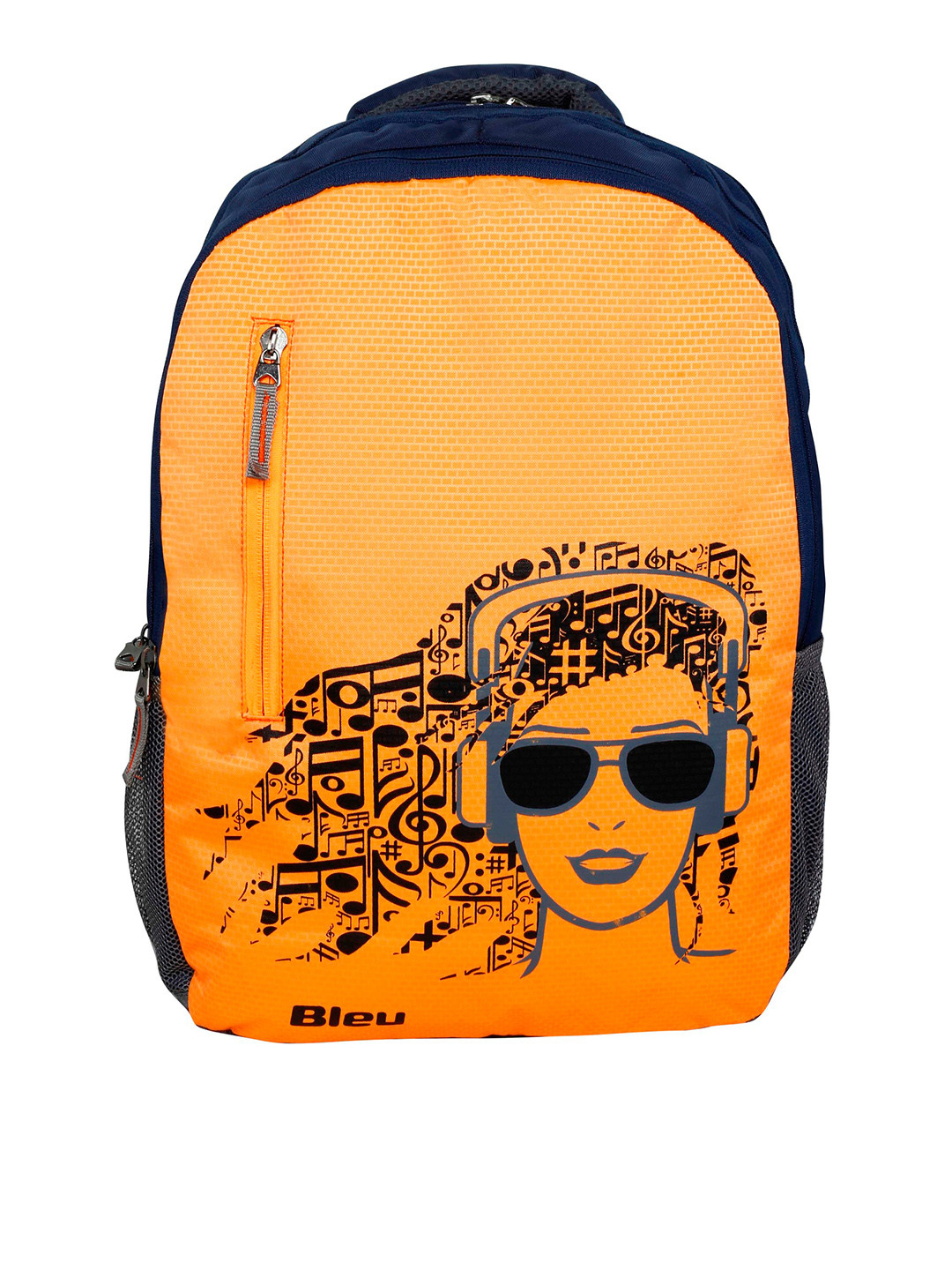 Buy Bleu Unisex Orange & Blue Graphic Backpack - Backpacks for Unisex ...