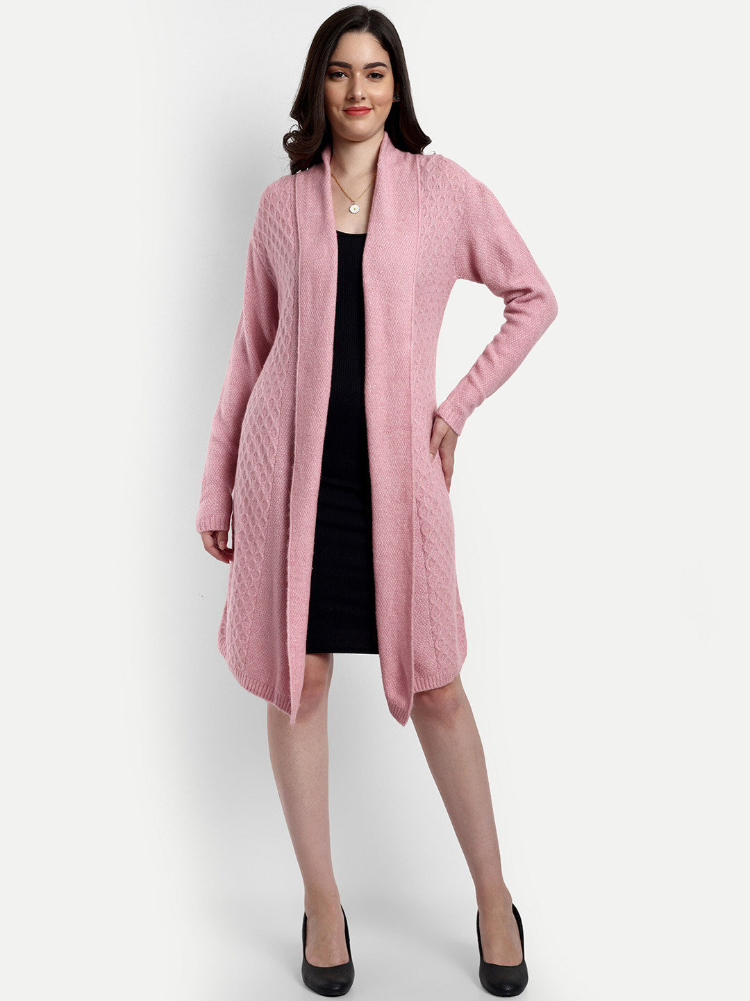 Buy CREATIVE LINE Knitted Longline Wool Shrug - Shrug for Women ...