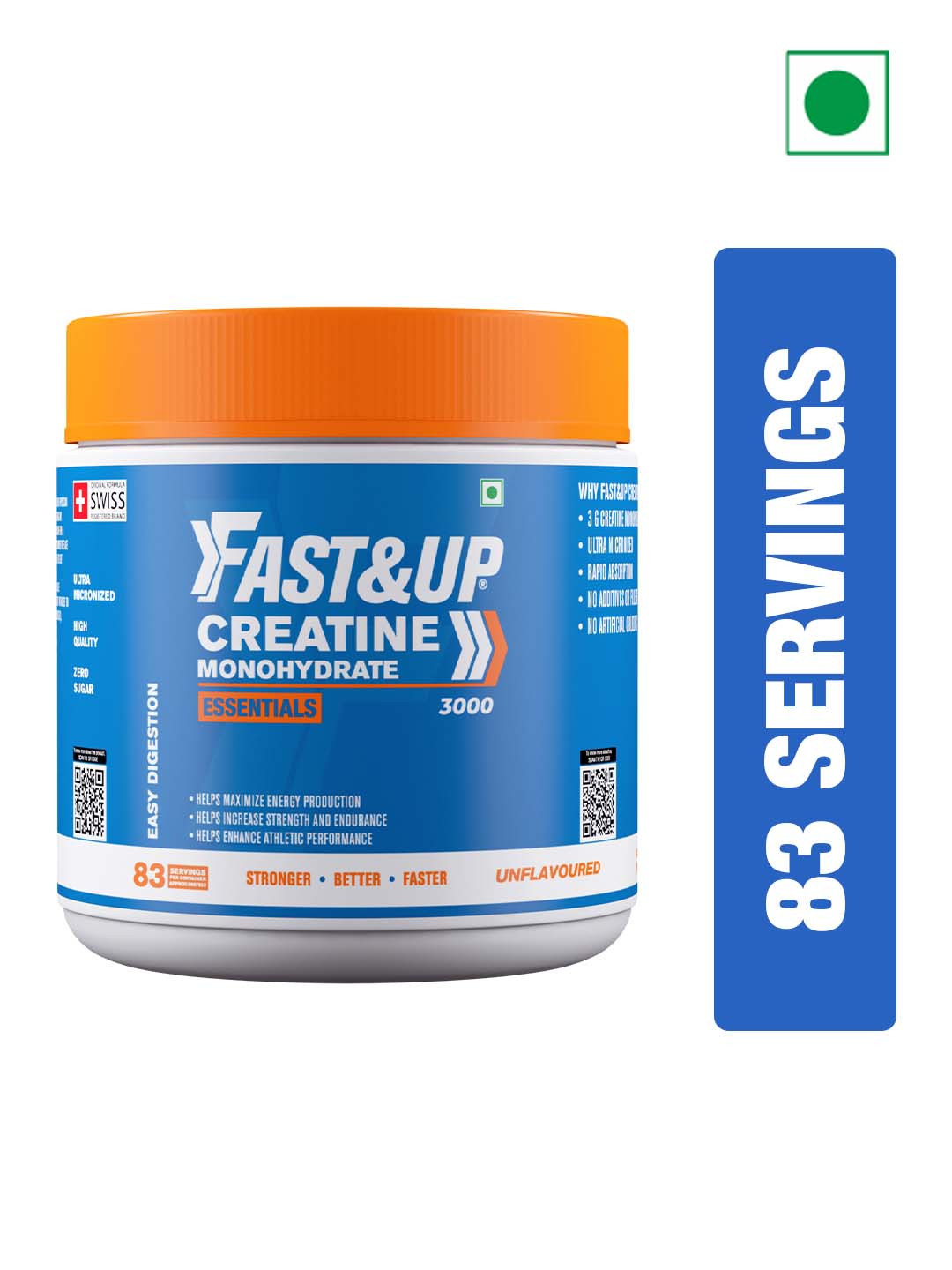 Buy FAST&UP Creatine Monohydrate Supports Muscle Endurance 83 Servings ...