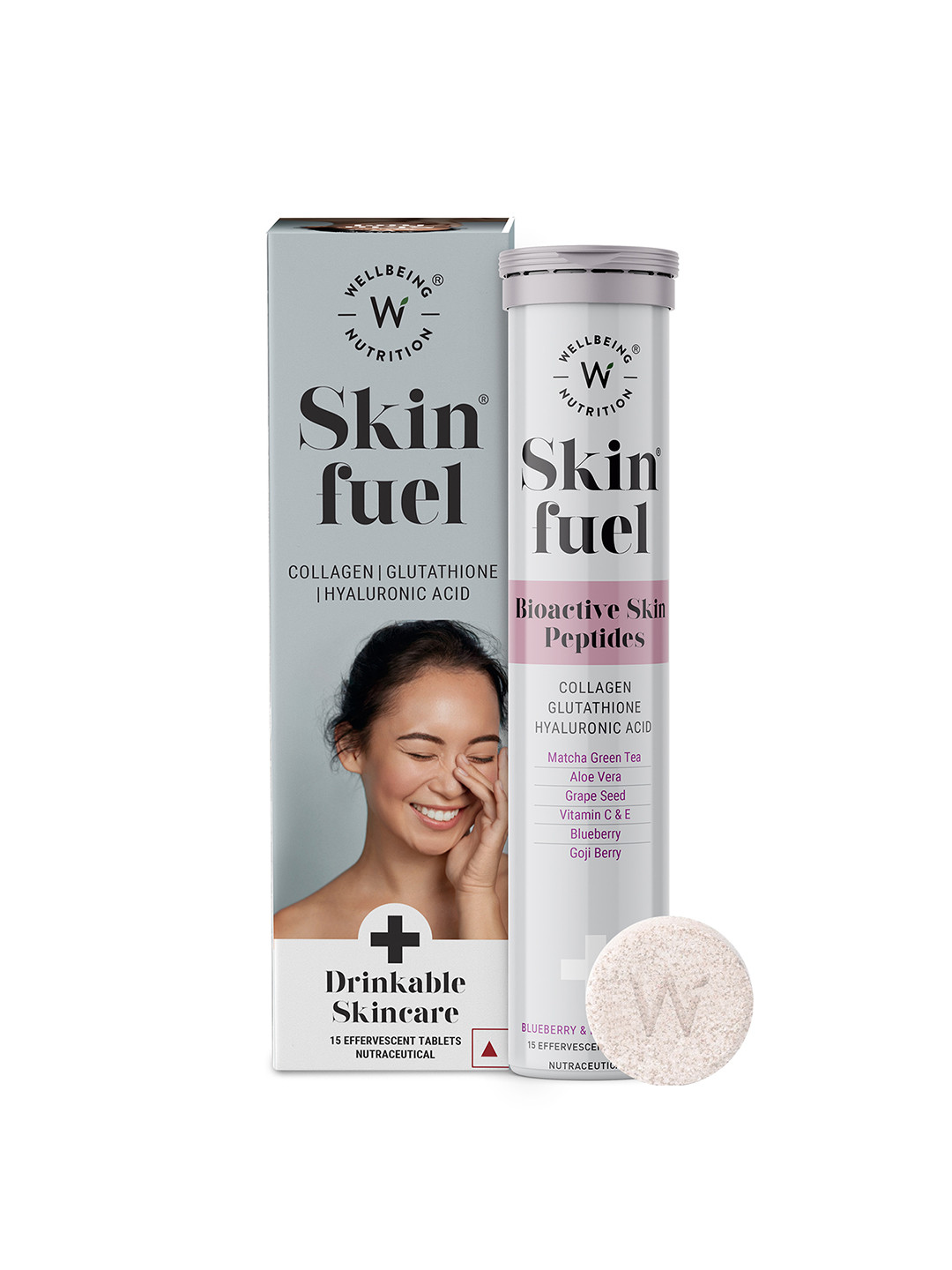 Buy Wellbeing Nutrition Set Of 15 Skin Fuel Glutathione Effervescent ...