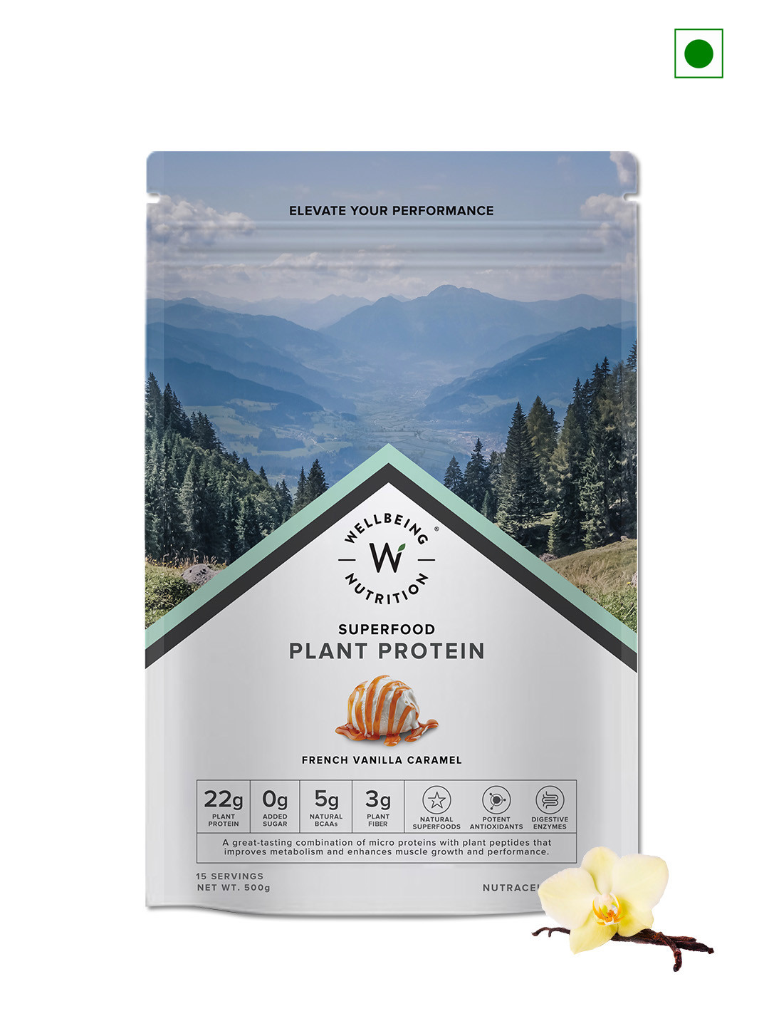 Buy Wellbeing Nutrition French Vanilla Caramel Superfood Plant Protein ...