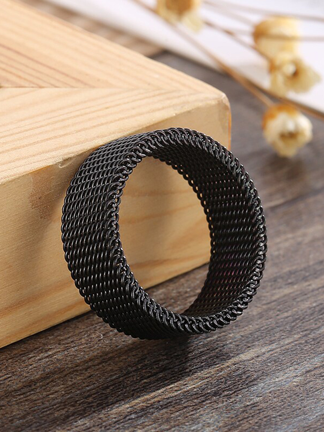 Buy VIEN Set Of 3 Braided Mesh Band Flexible Rings - Ring for Unisex ...