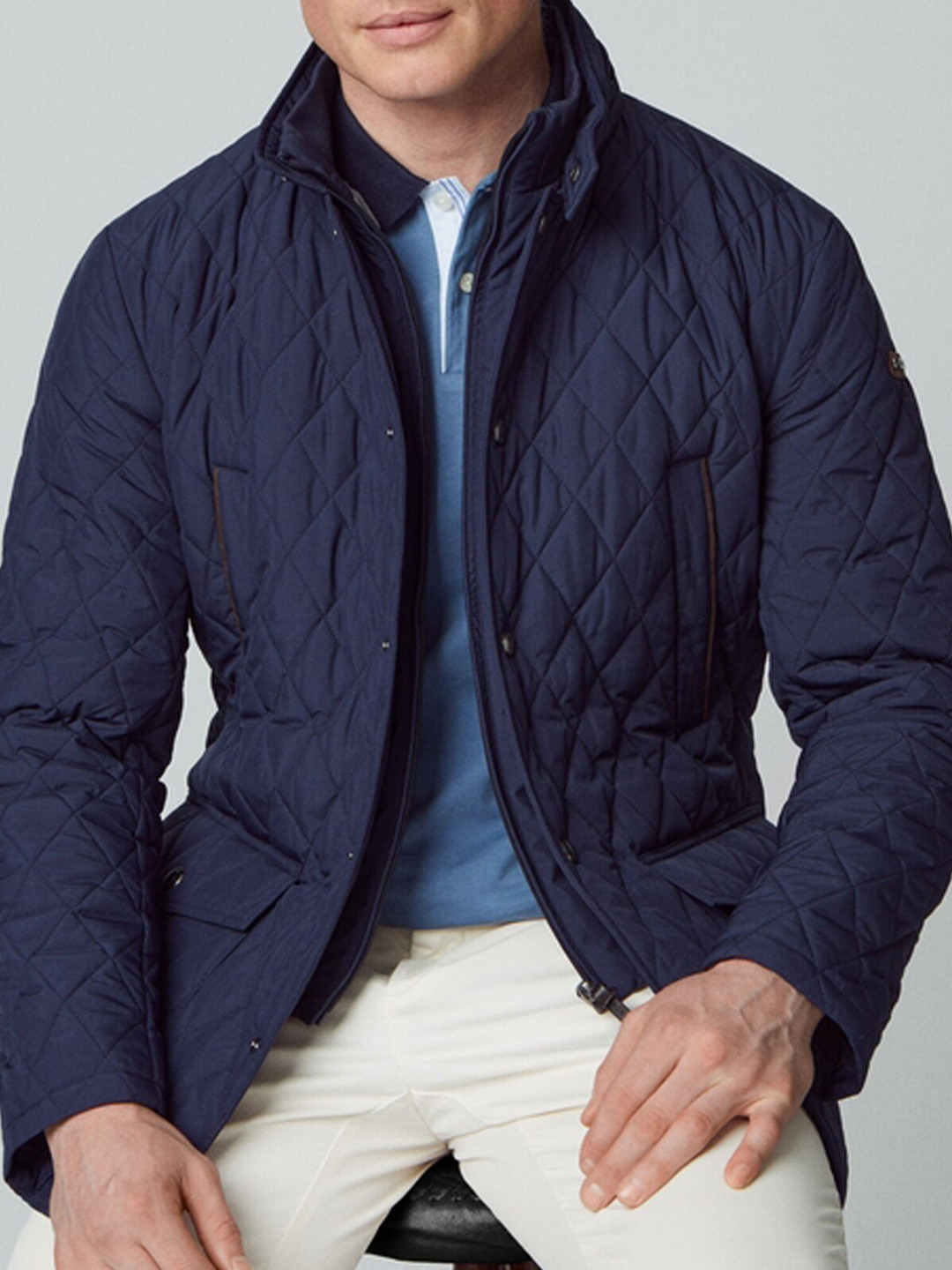 Buy HACKETT LONDON Stand Collar Longline Quilted Jacket - Jackets for ...