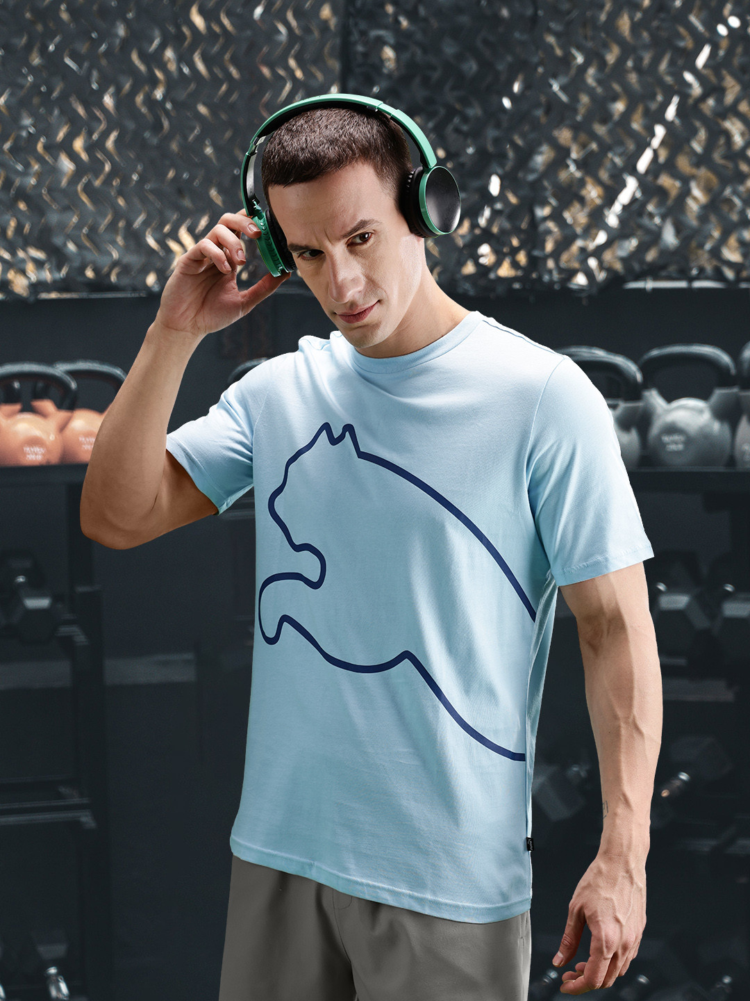 Buy Puma Big Cat Logo Printed Pure Cotton T Shirt - Tshirts for Men ...