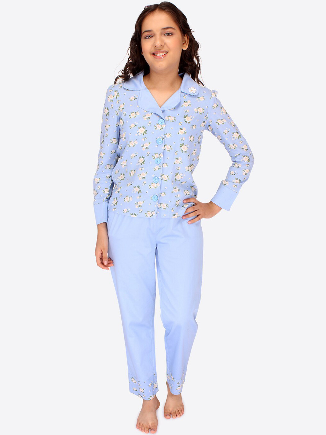 Buy CUTECUMBER Girls Floral Printed Night Suit - Night Suits for Girls ...