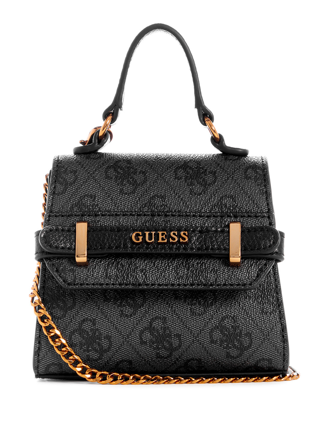 Buy GUESS Brand Logo Printed Structured Small Satchel Bag With Brand ...
