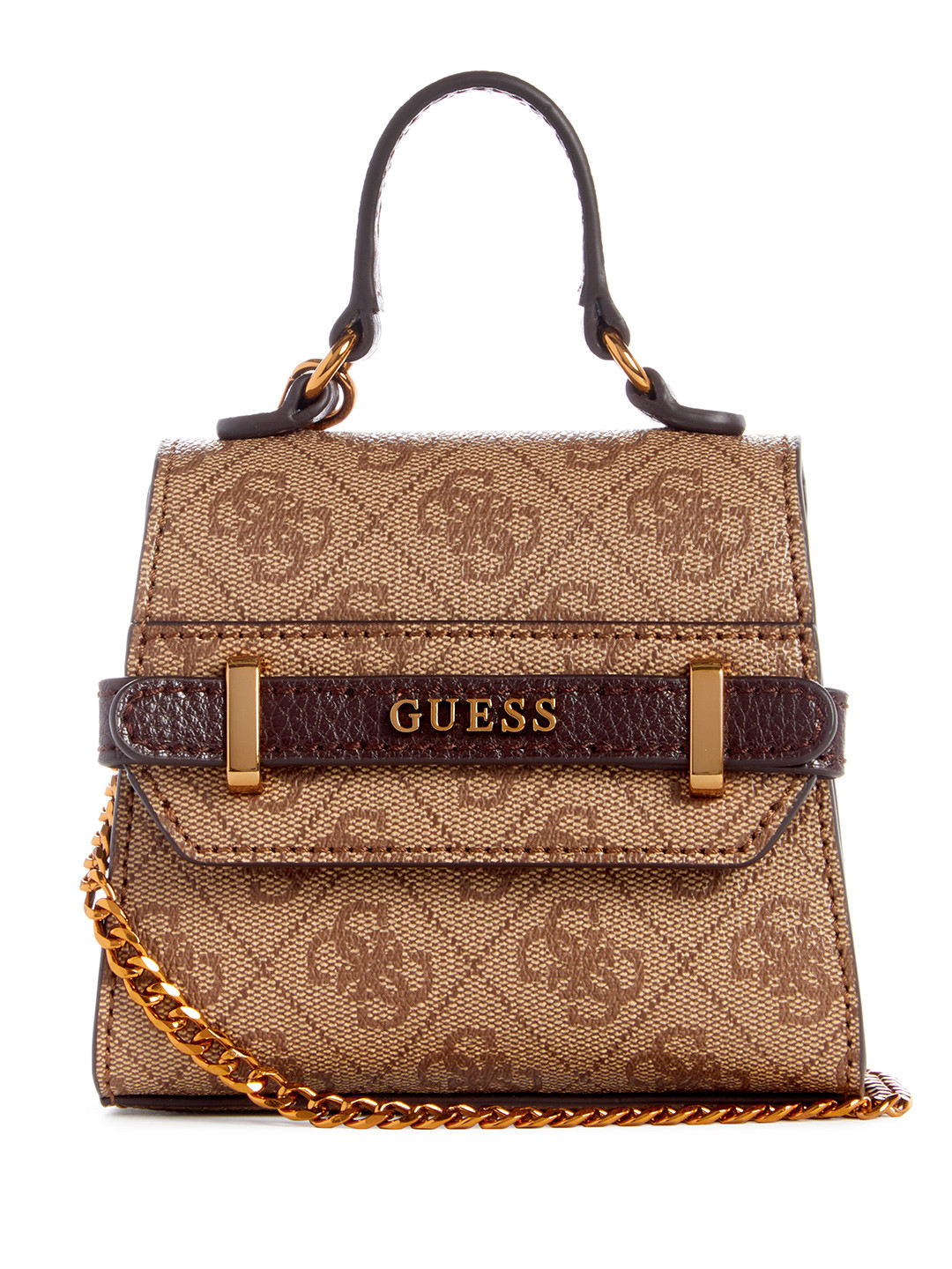 Buy GUESS Brand Logo Printed Structured Satchel - Handbags for Women ...