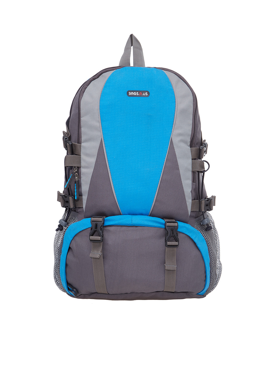 Buy Bags.R.us Unisex Grey & Blue Solid Laptop Backpack - Backpacks for ...