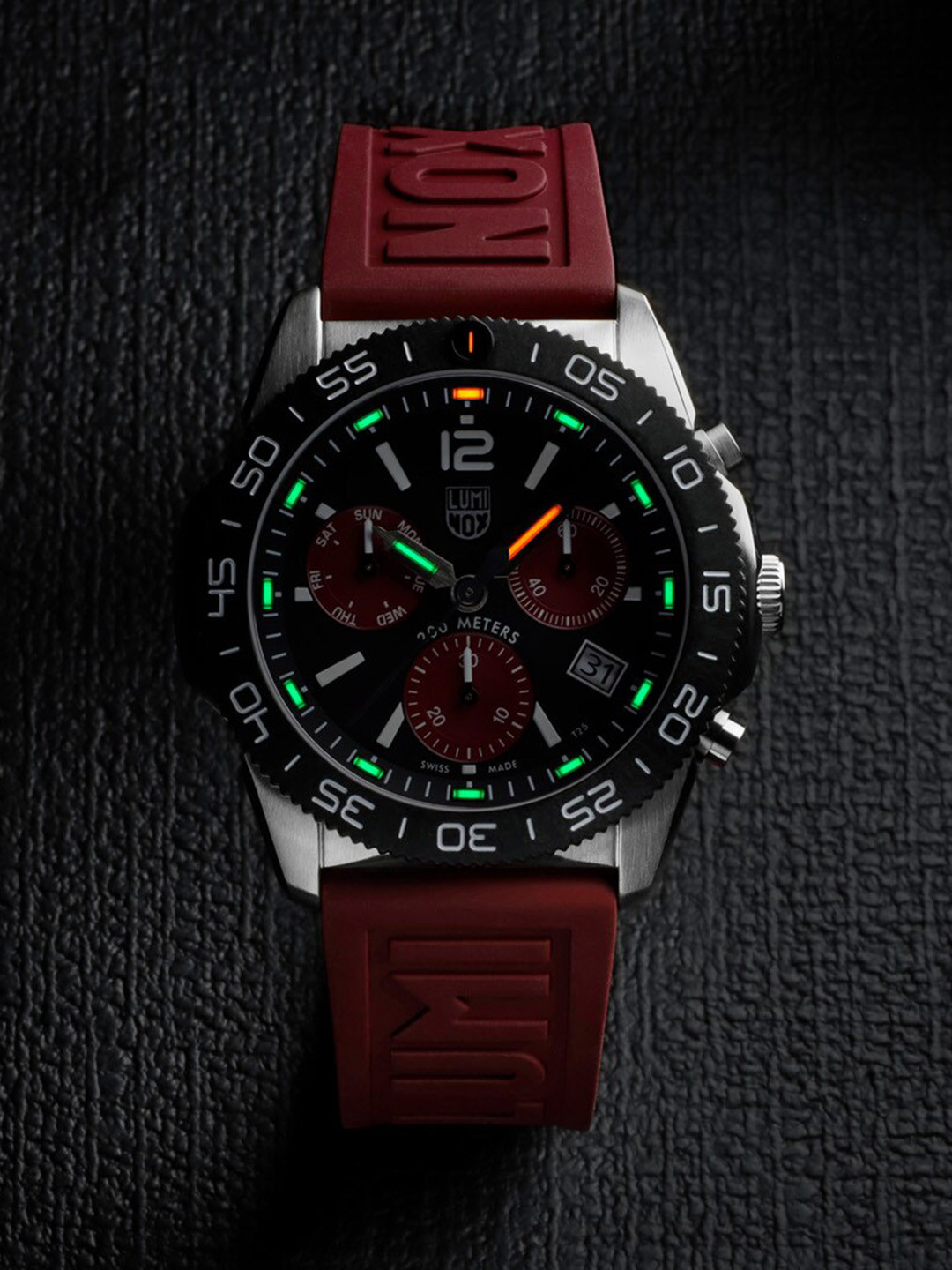 Buy Luminox Men Printed Dial & Red Bracelet Style Straps Analogue Watch ...