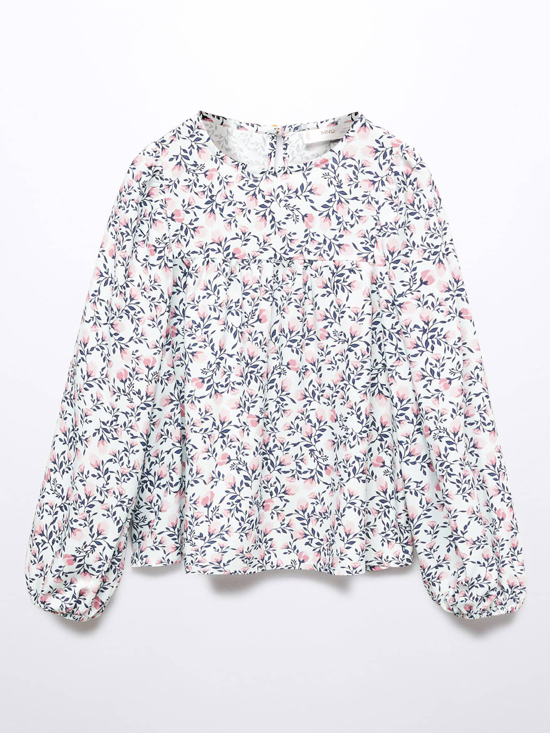 Buy Mango Kids Girls Floral Printed Gathered Detail A Line Top - Tops ...