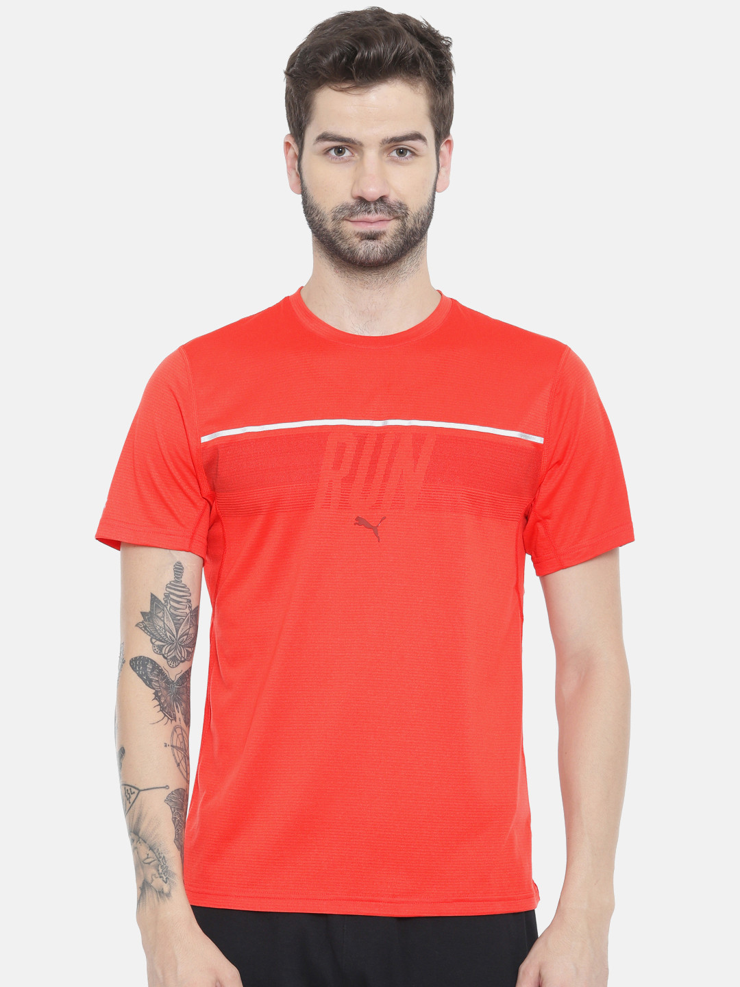 Buy Puma Men Red Printed Round Neck T Shirt - Tshirts for Men 2486535 ...