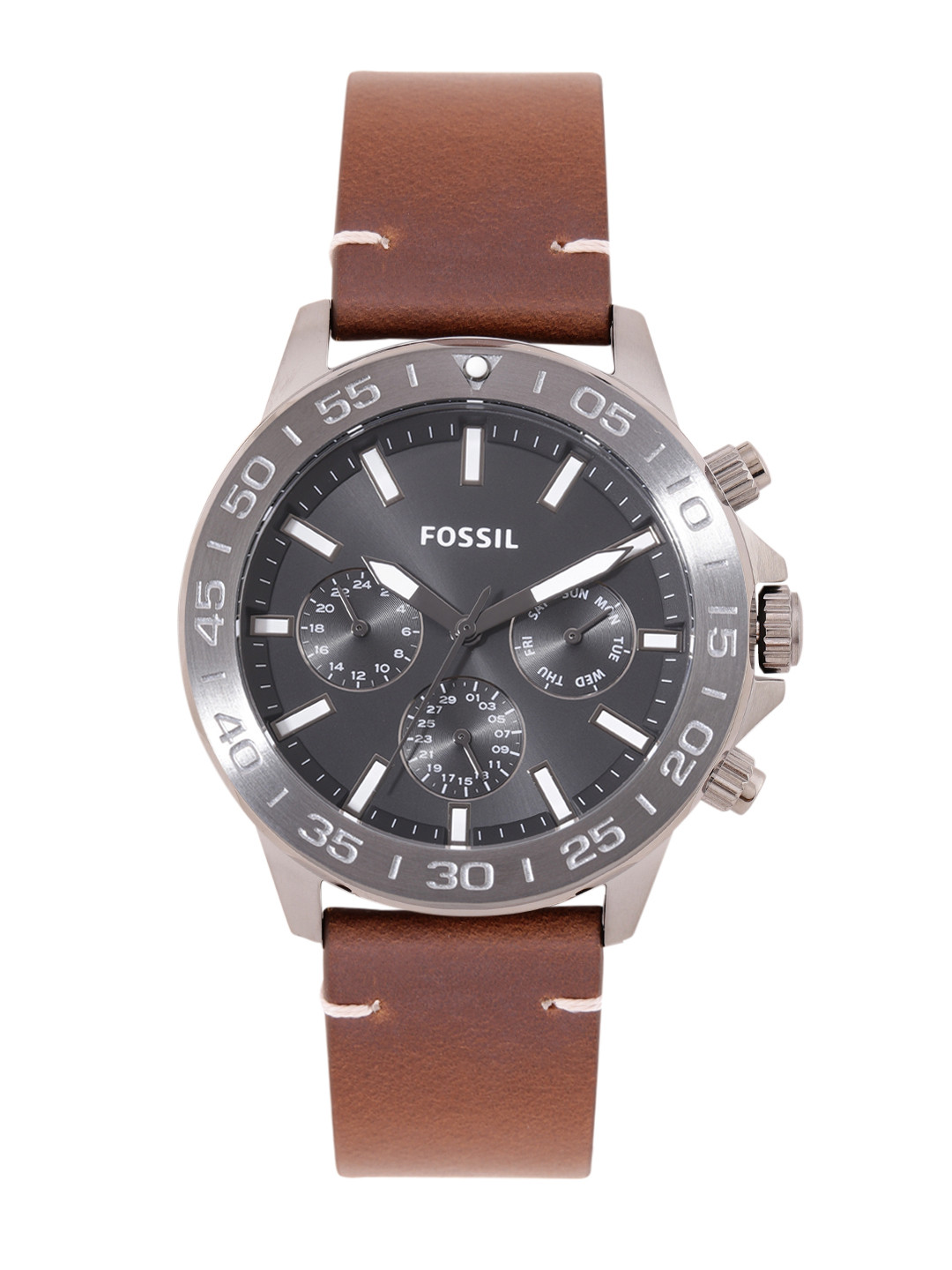 Buy Fossil Men Bannon Leather Analogue Watch BQ2709 Brown - Watches for ...
