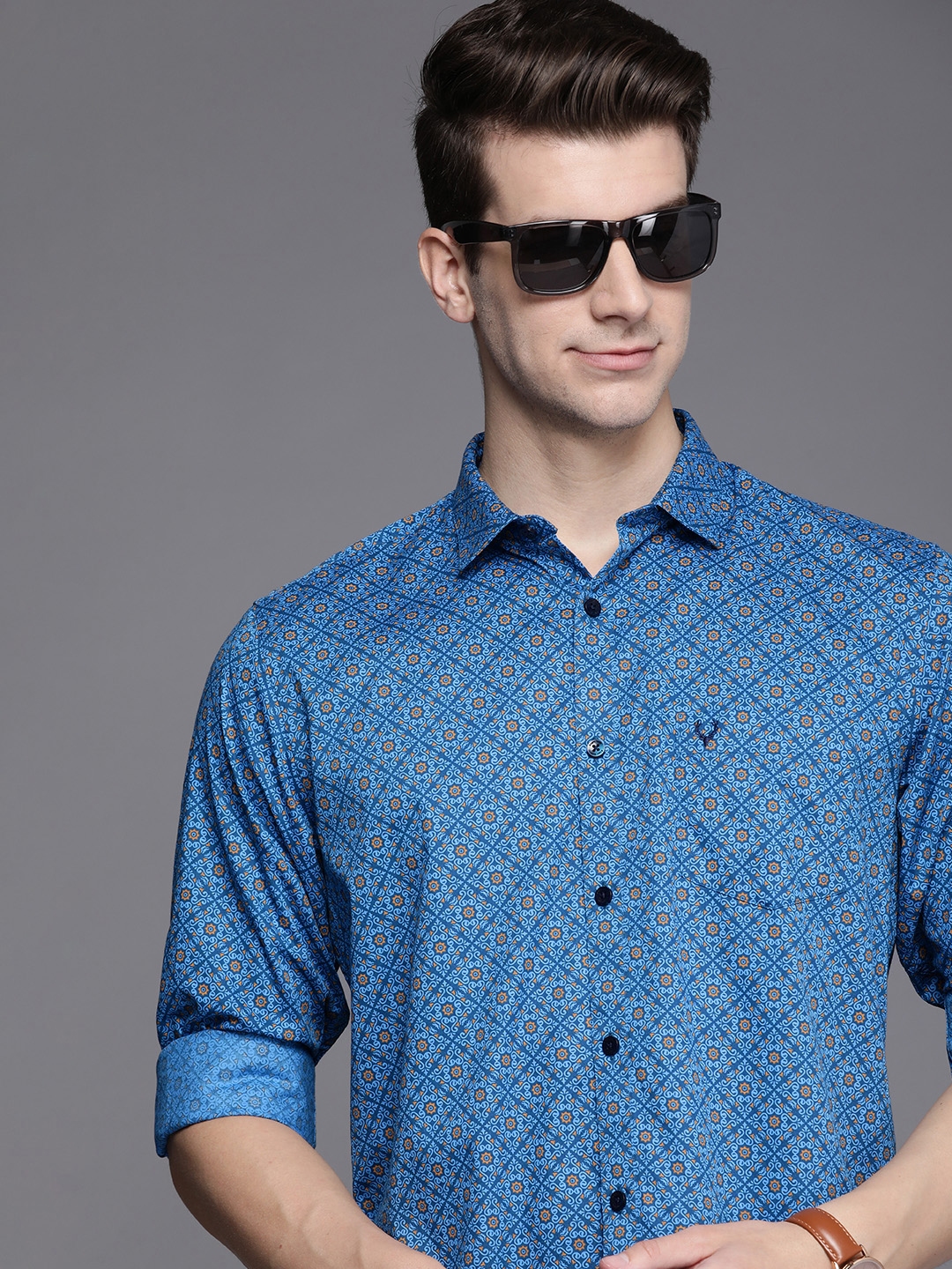 Buy Allen Solly Pure Cotton Sport Fit Ethnic Motifs Printed Casual