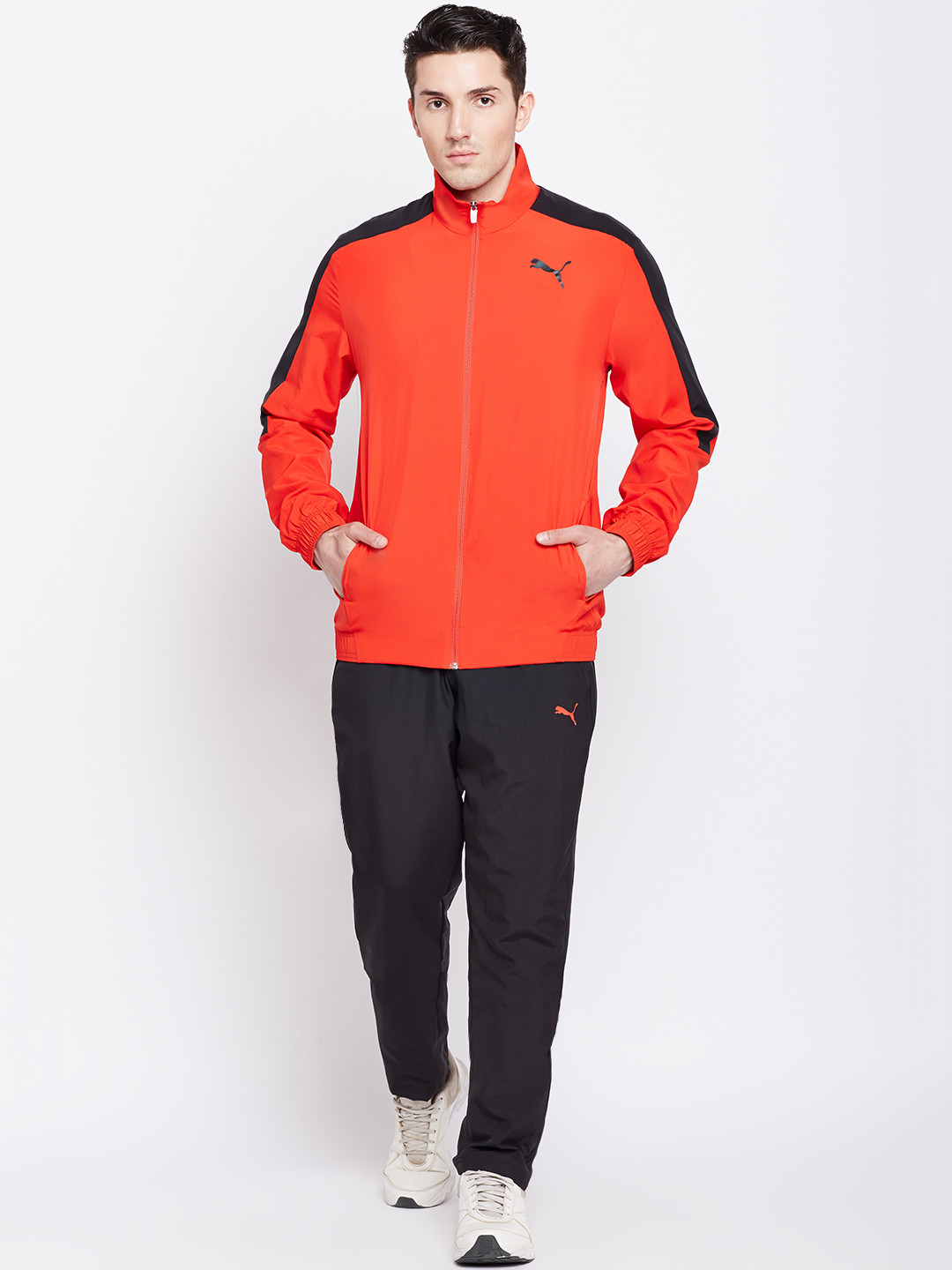 Buy Puma Men Red & Black Solid Classic Woven Suit Op Track Suit ...