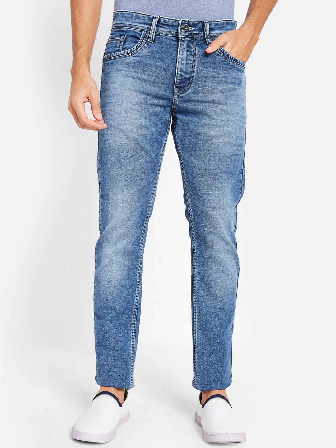 Buy Octave Men Skinny Fit Mid Rise Heavy Fade Cotton Jeans - Jeans for ...