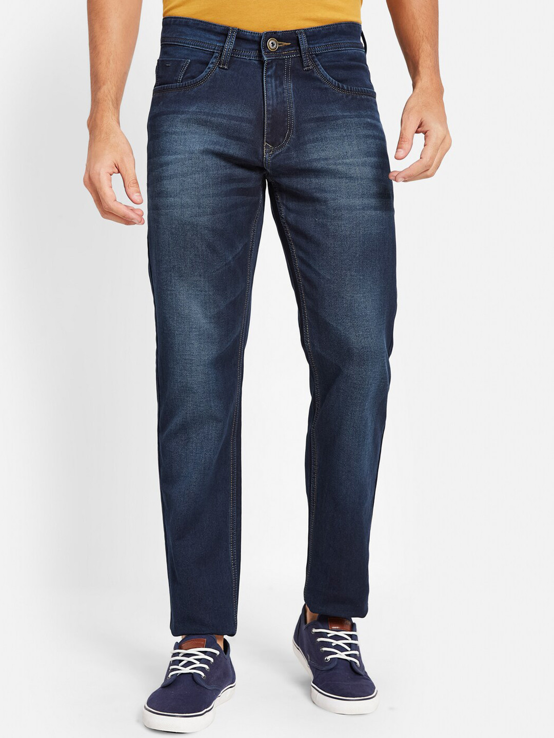 Buy Octave Men Straight Fit Mid Rise Heavy Fade Cotton Jeans - Jeans ...