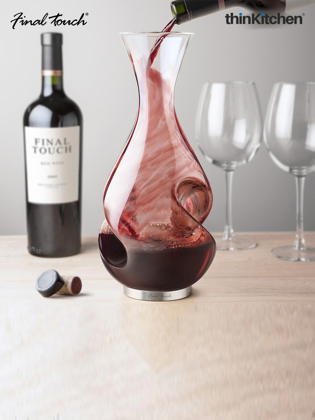Buy Final Touch Transparent Conundrum Aerator Decanter - Decanter for ...