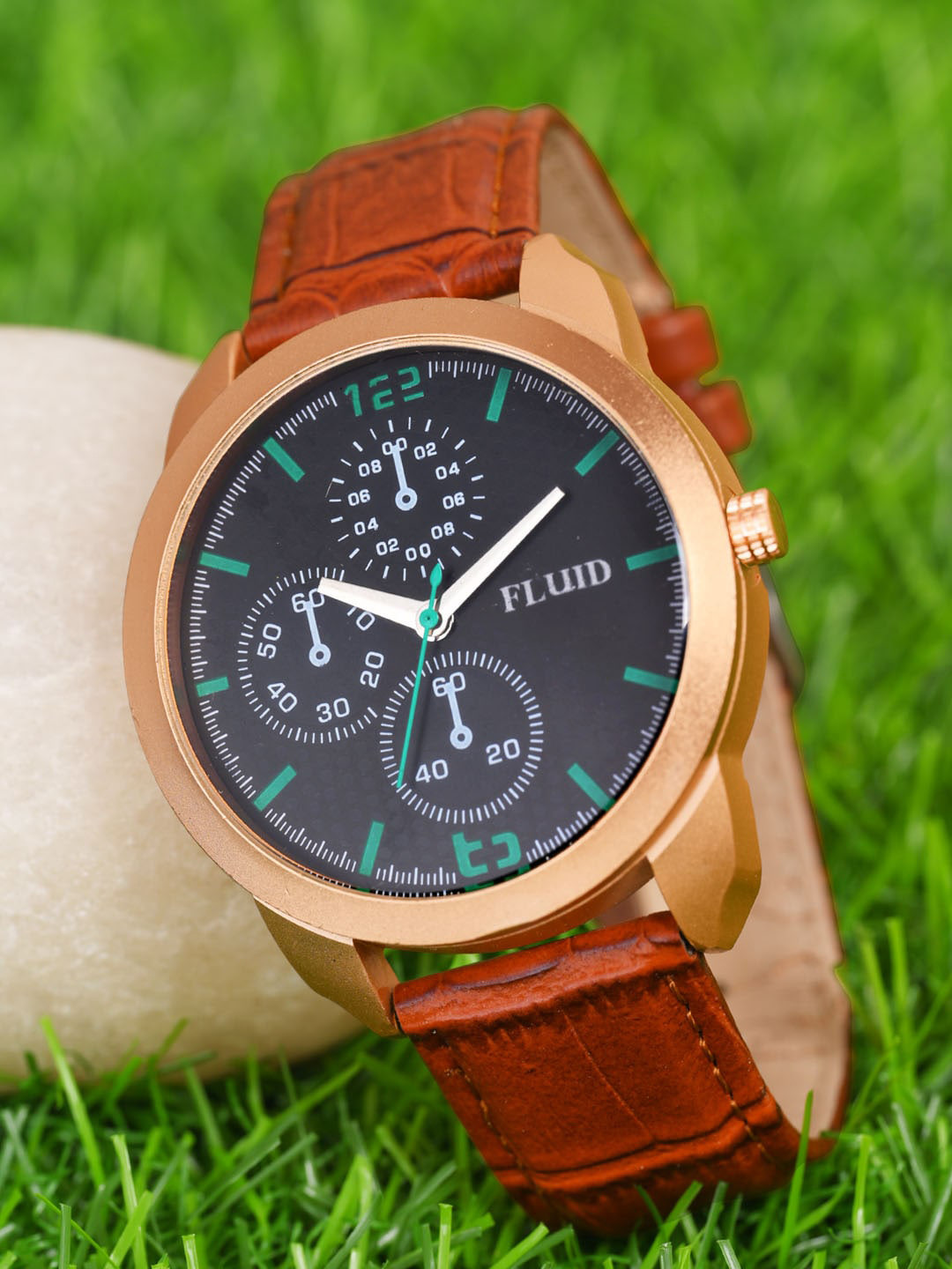 Buy FLUID Men Leather Straps Analogue Watch FLWatch23 910 RG01 ...