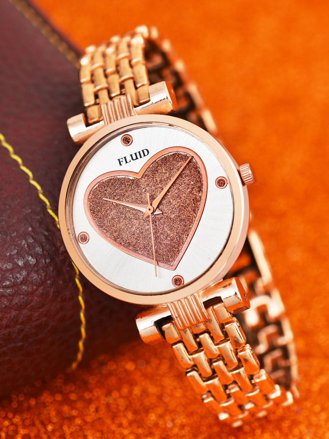 Buy FLUID Women Embellished Dial Bracelet Style Straps Analogue ...